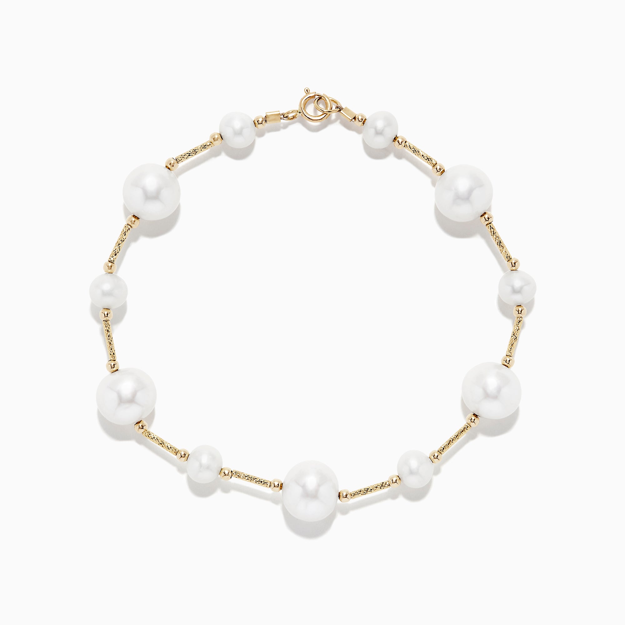 14K Yellow Gold Pearl Station Bracelet – effyjewelry.com