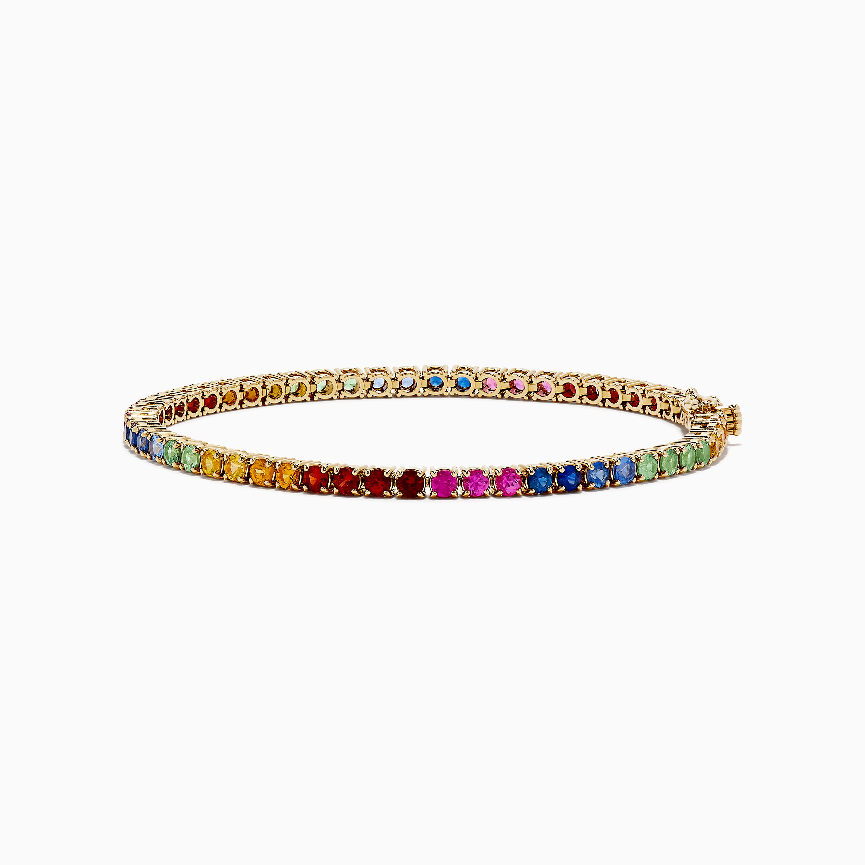 Watercolors 14K Yellow Gold Multi Sapphire Tennis Bracelet ...