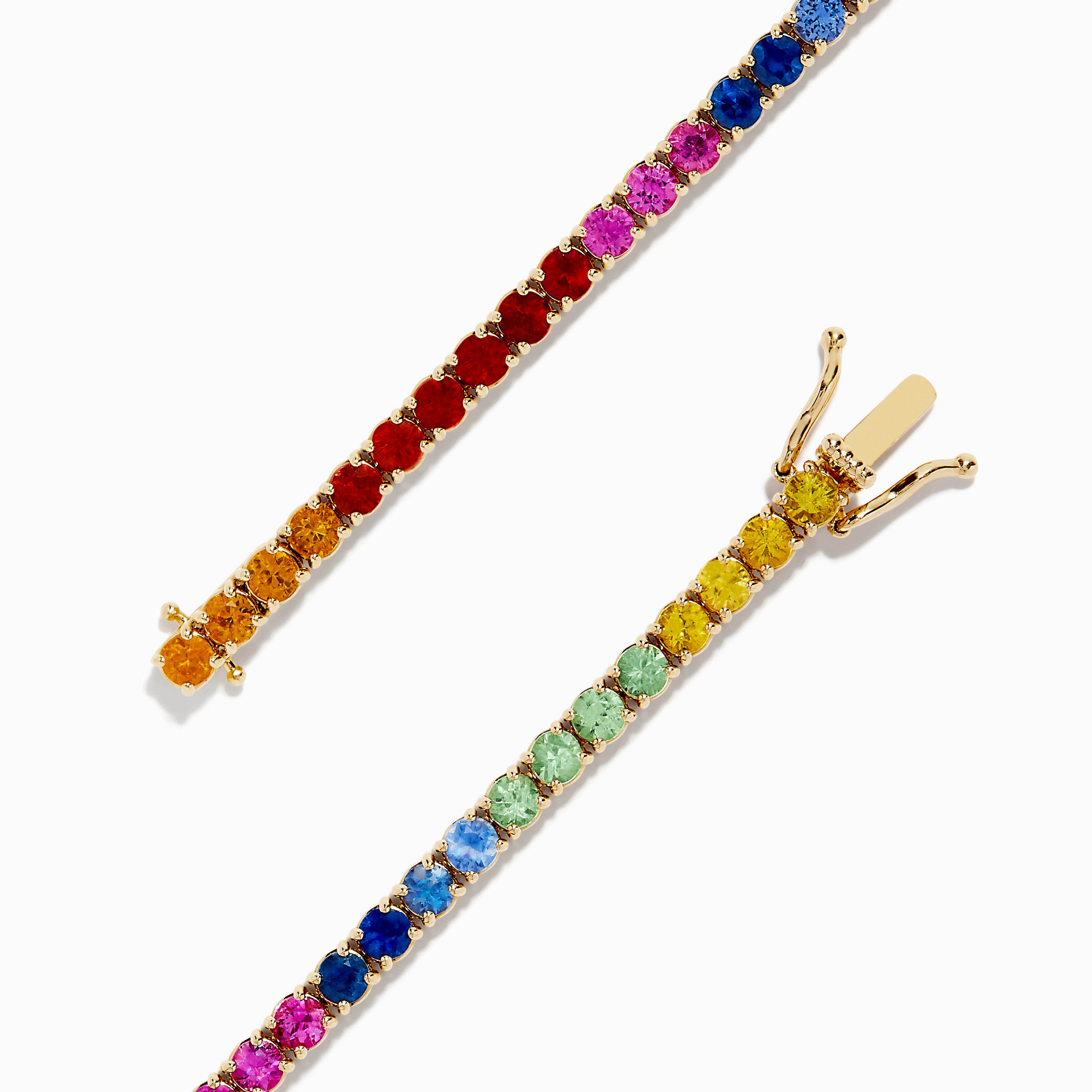 Watercolors 14K Yellow Gold Multi Sapphire Tennis Bracelet ...