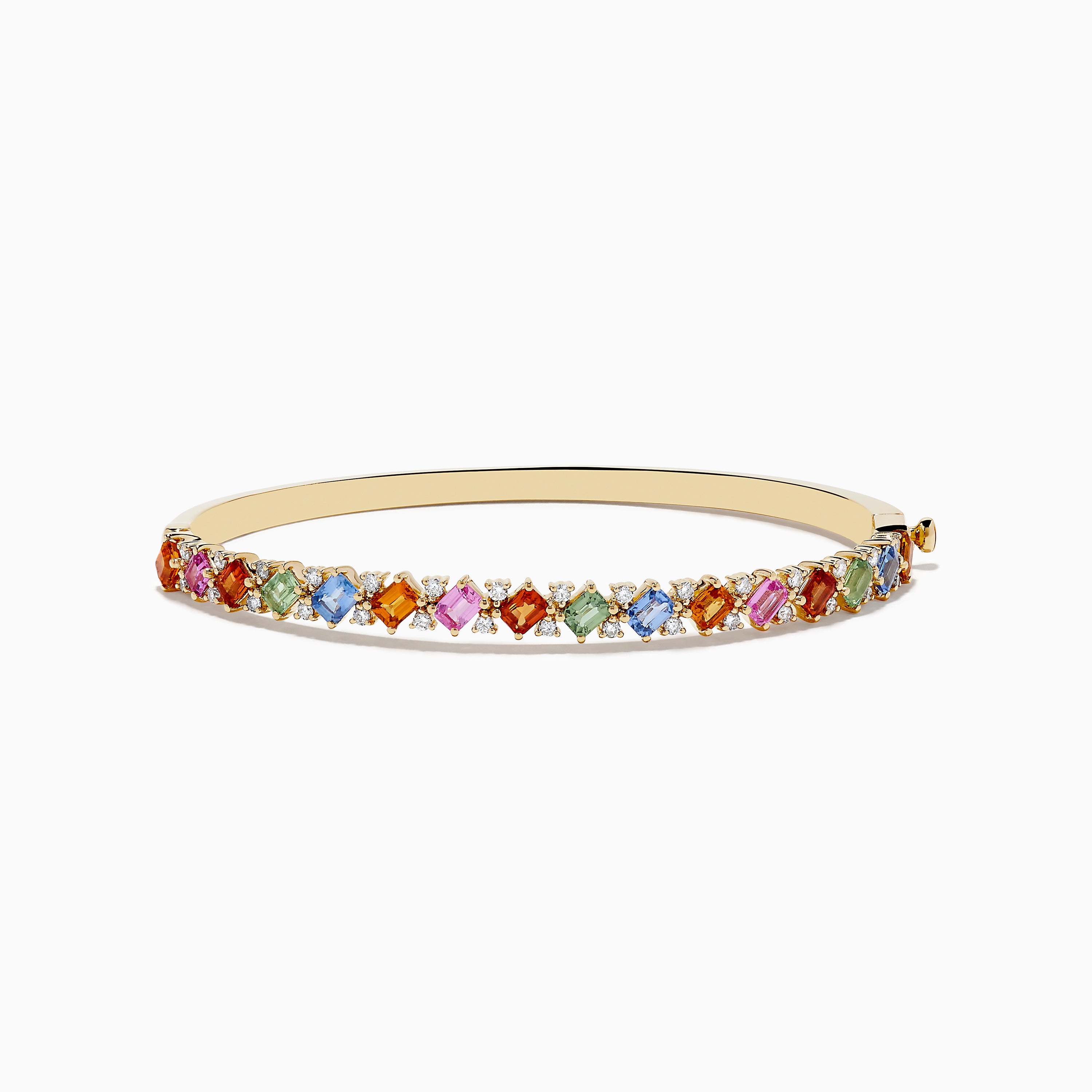 14K Yellow Gold Multi Sapphire and Diamond Bangle – effyjewelry.com