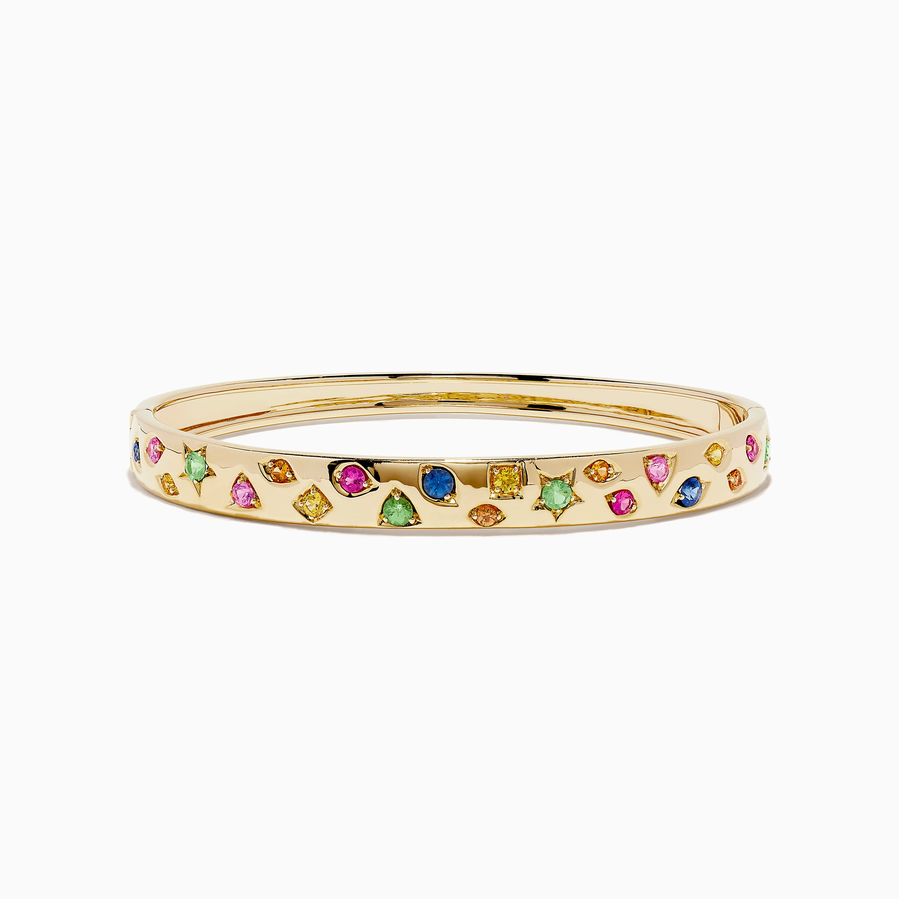 Watercolors 14K Yellow Gold Multi Sapphire Bangle – effyjewelry.com