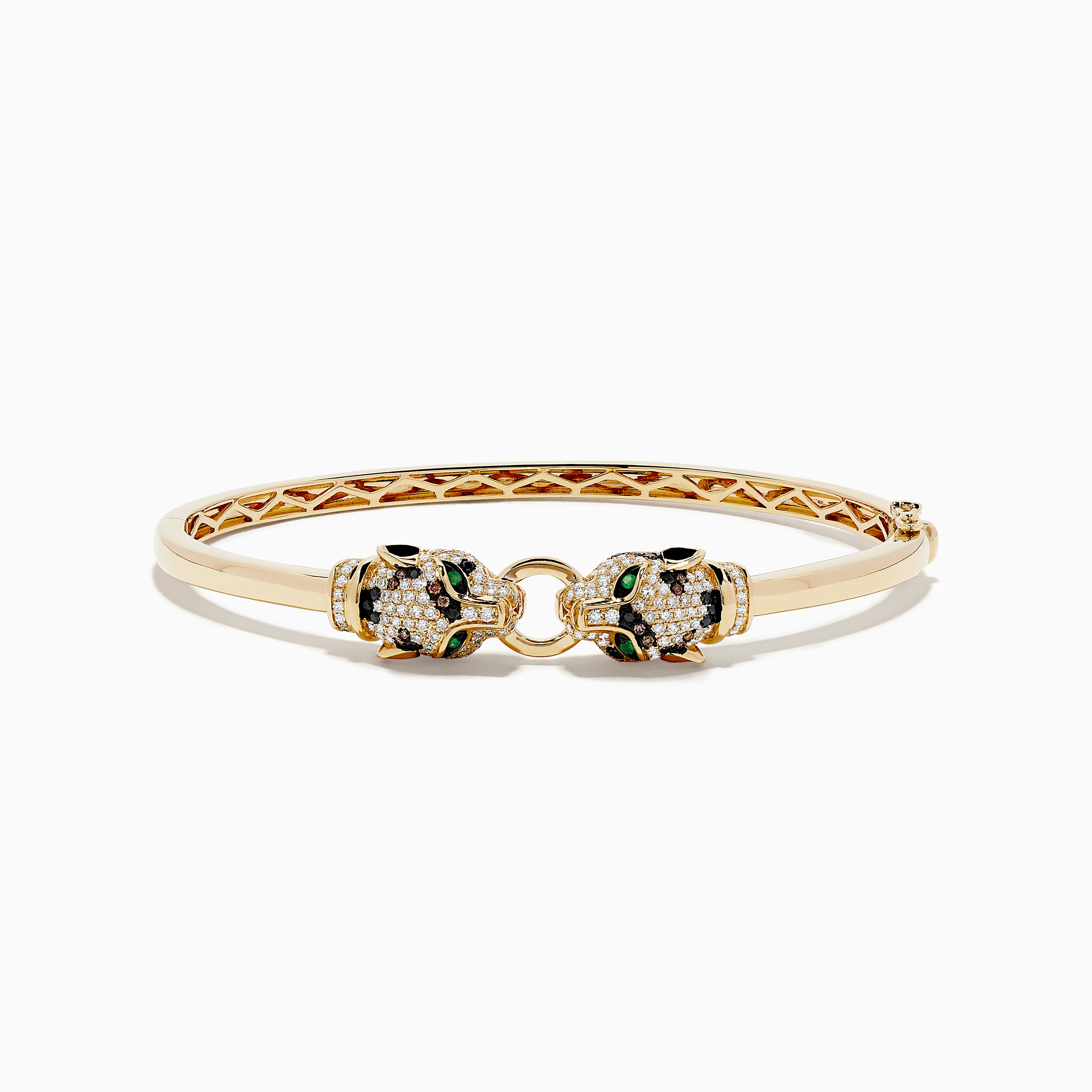 Signature 14K Yellow Gold Emerald and Multi Diamond Bangle ...
