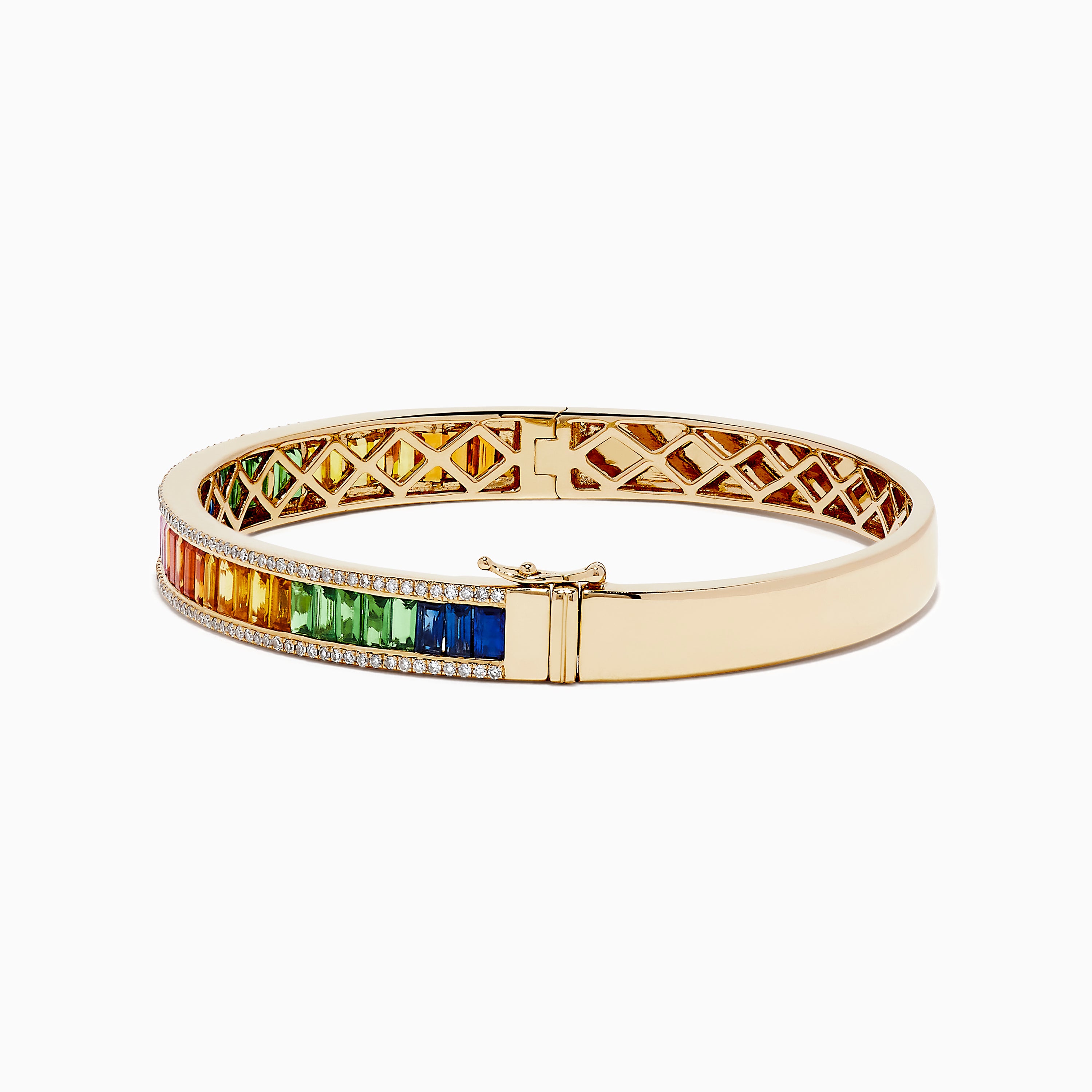 Watercolors 14K Gold Multi Sapphire and Diamond Bangle – effyjewelry.com