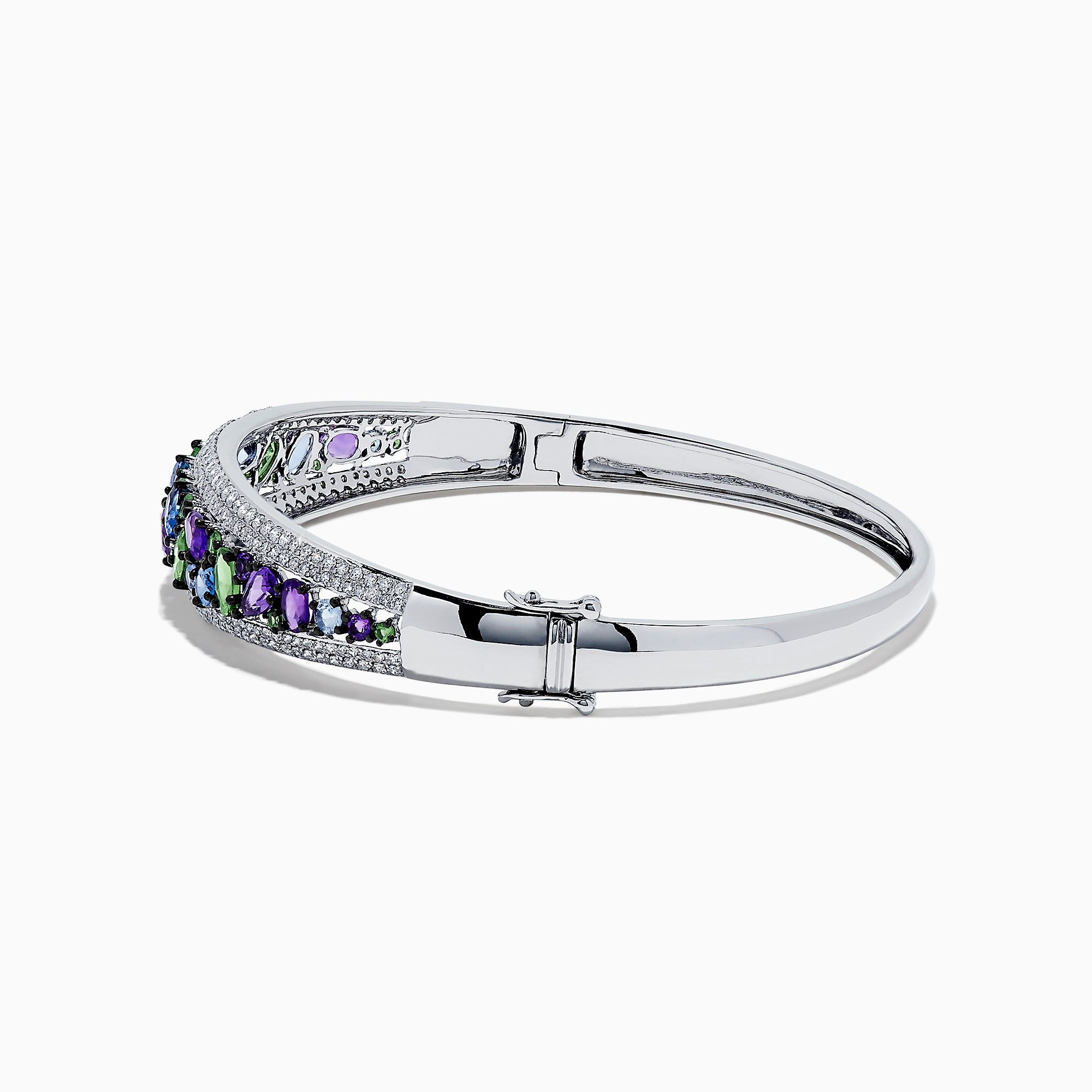 Watercolors 14K White Gold Multi Sapphire and Diamond Bangle, 6.25 TCW ...