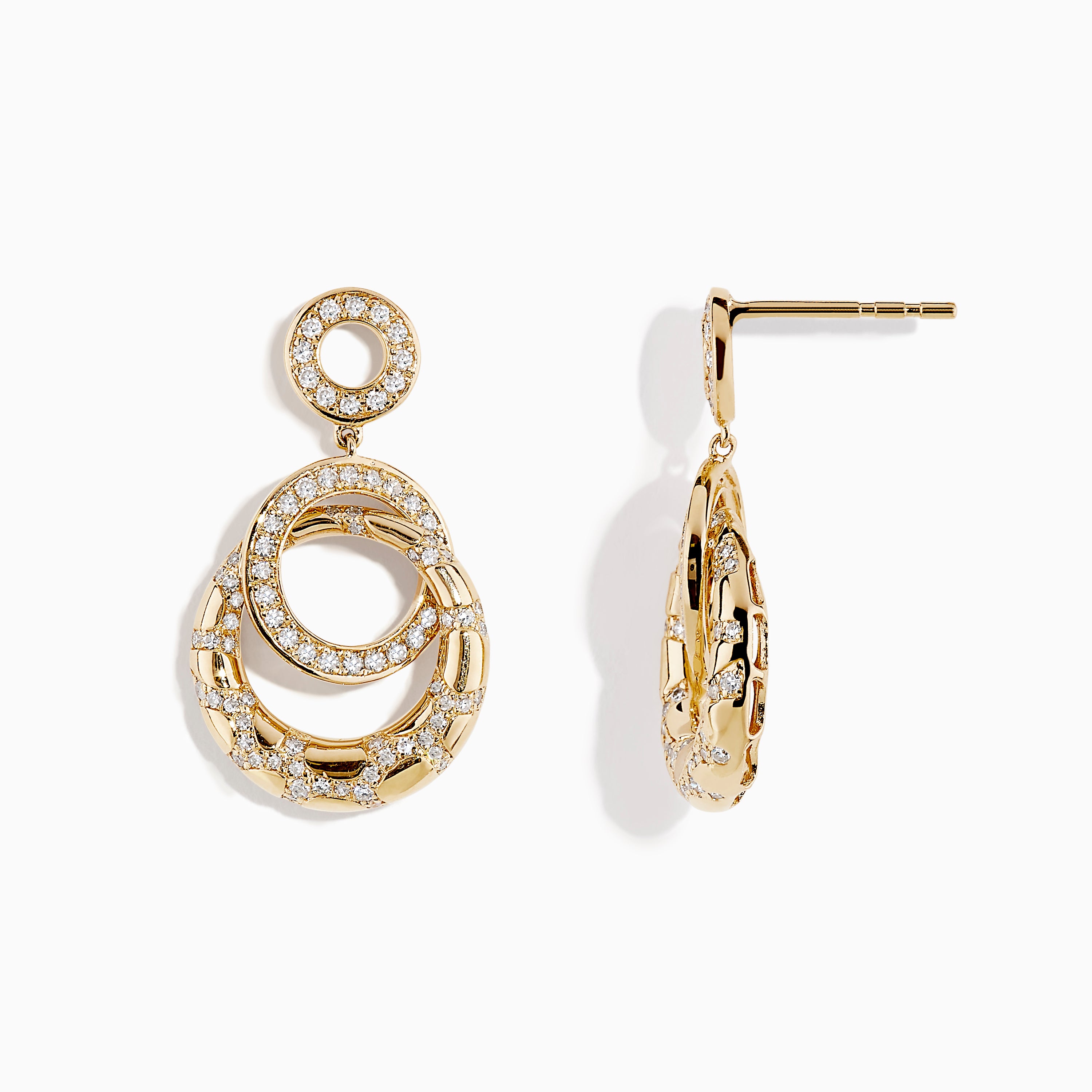 Effy D'oro 14K Yellow Gold Diamond Crossover Drop Earrings ...