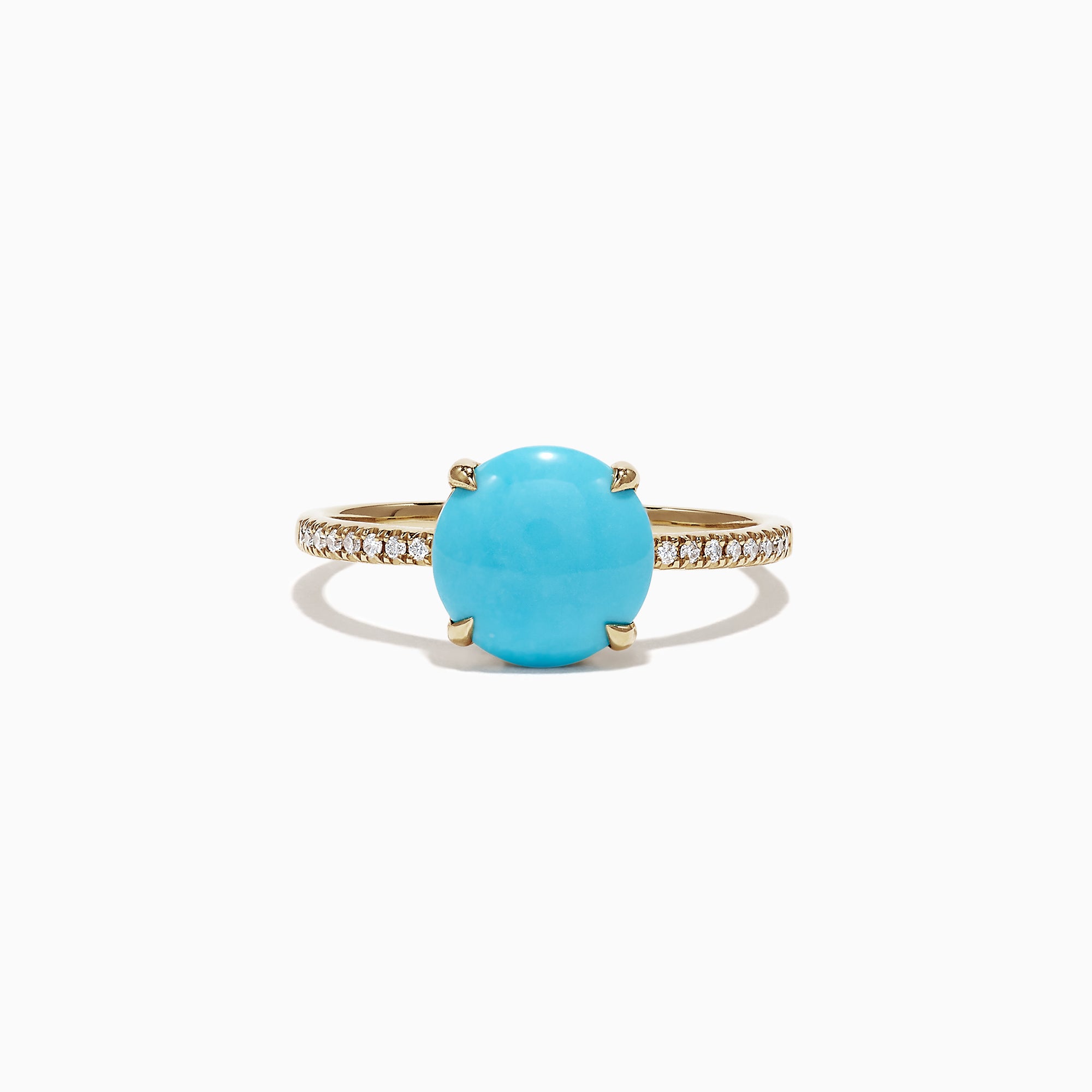14K Yellow Gold Turquoise Diamond Ring, 1.40 TCW – effyjewelry.com