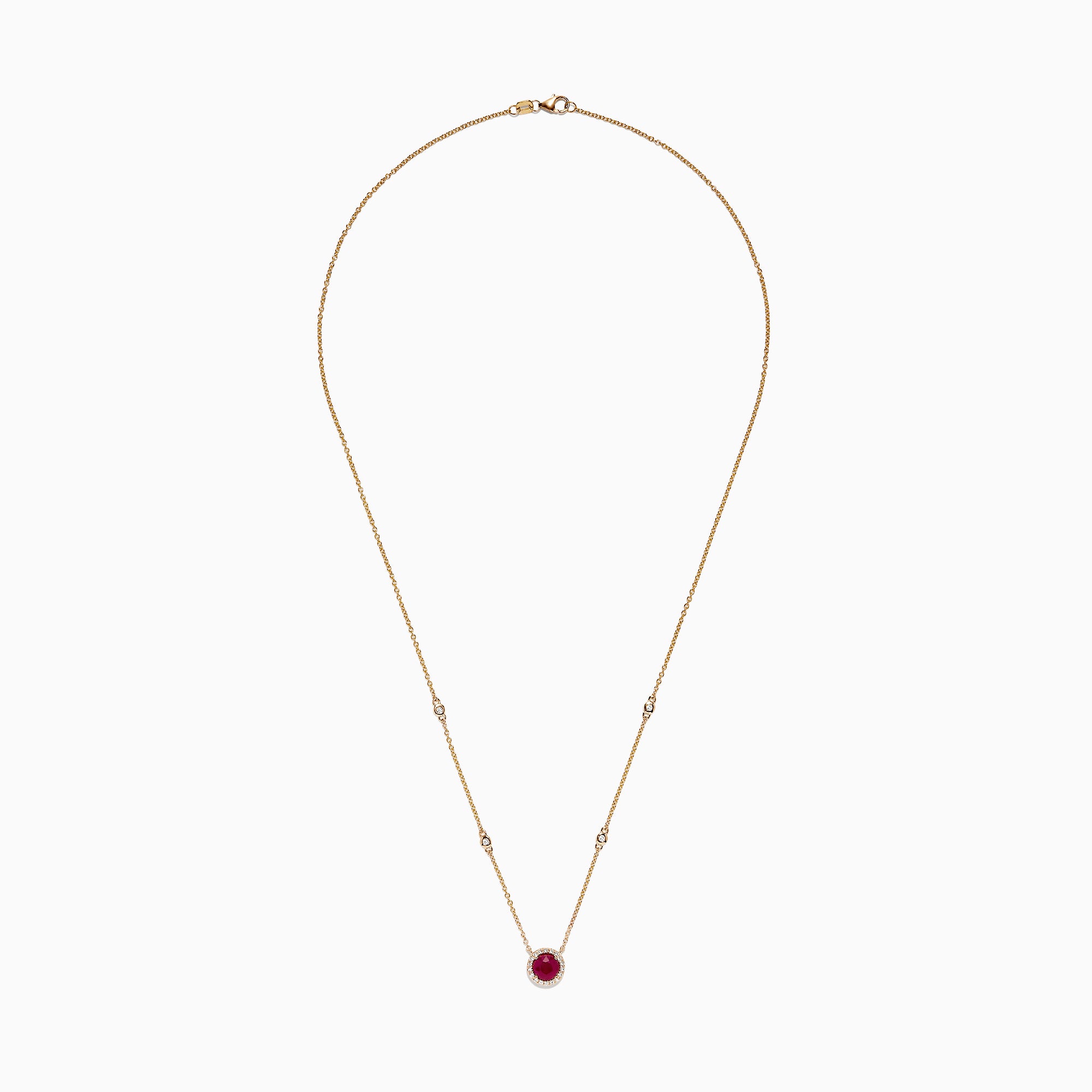 Effy Ruby Royale 14K Yellow Gold Ruby and Diamond Necklace, 1.11 TCW ...