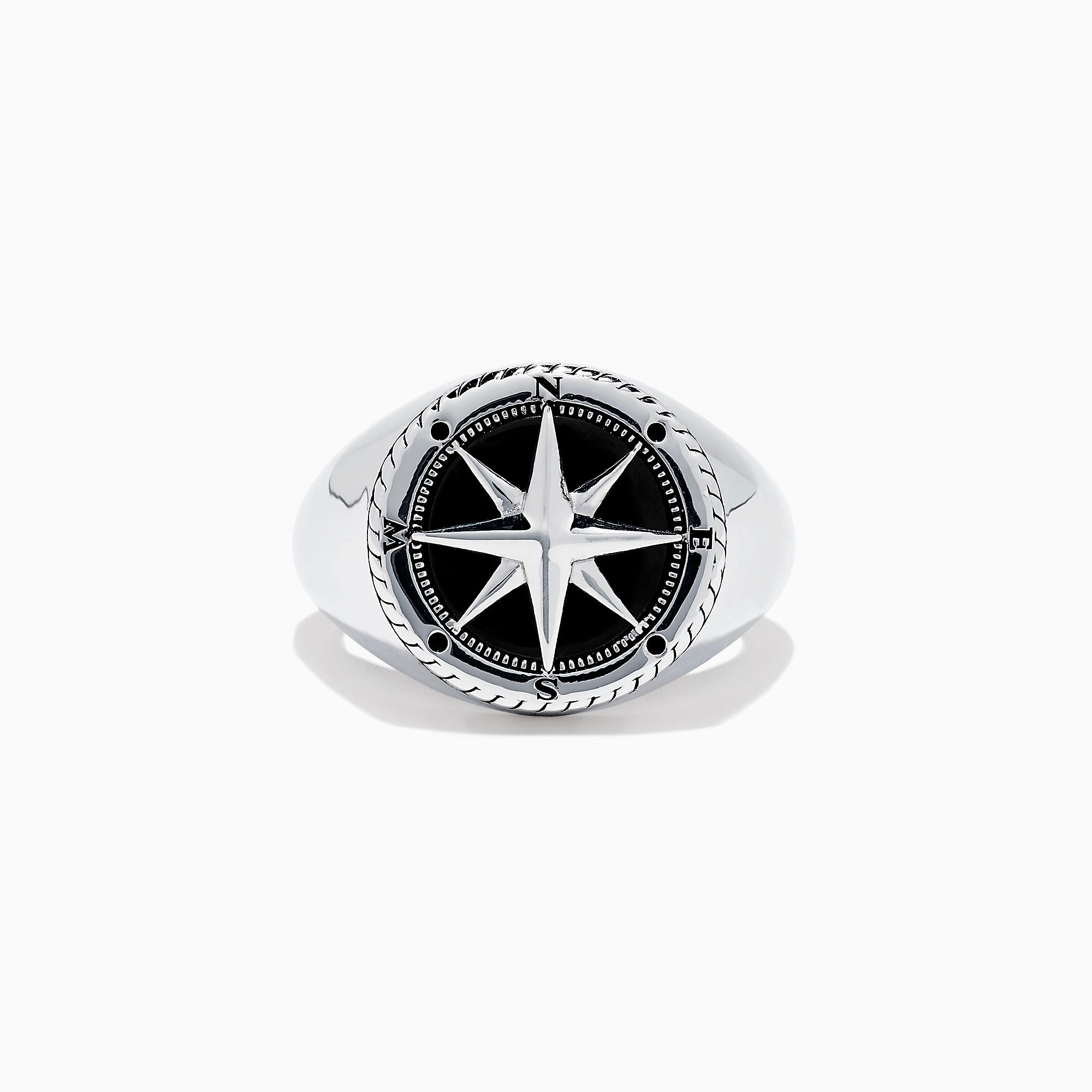 Men's Sterling Silver Onyx Compass Ring, 2.61 TCW – effyjewelry.com