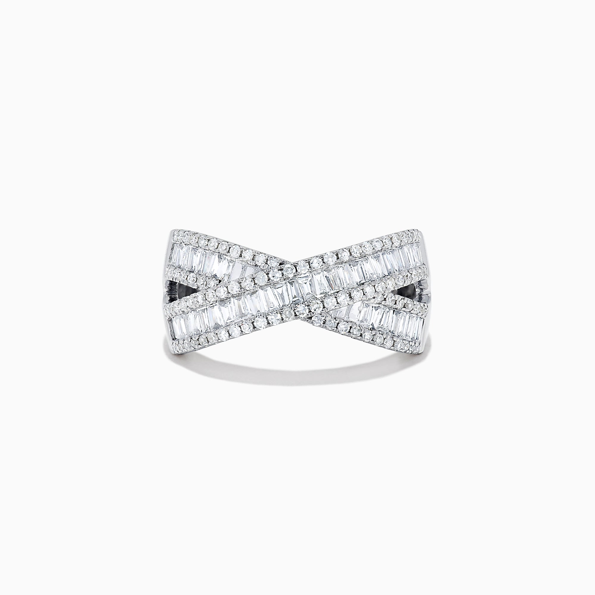 Classique 14K White Gold Diamond Criss Cross Ring, 0.95 TCW ...