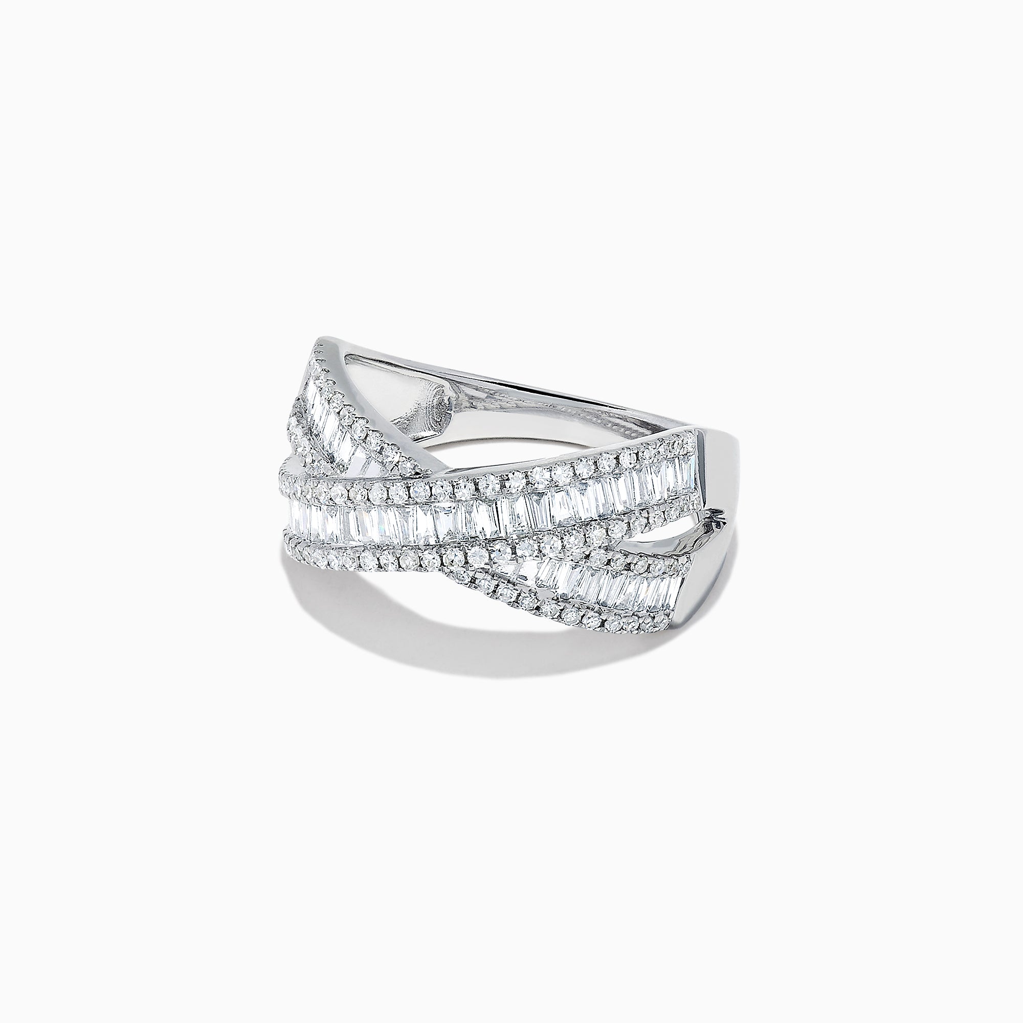 Classique 14K White Gold Diamond Criss Cross Ring, 0.95 TCW ...