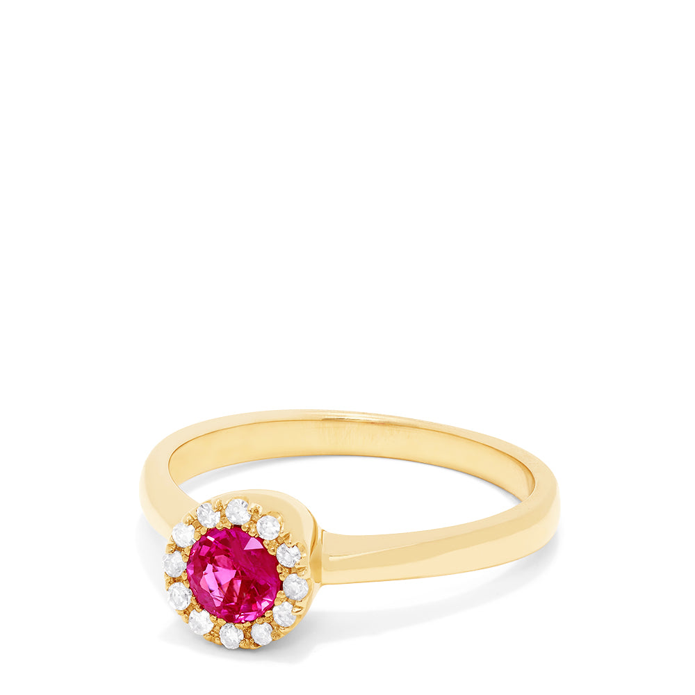 Ruby Royale 14K Yellow Gold Ruby and Diamond Ring, 0.52 TCW ...