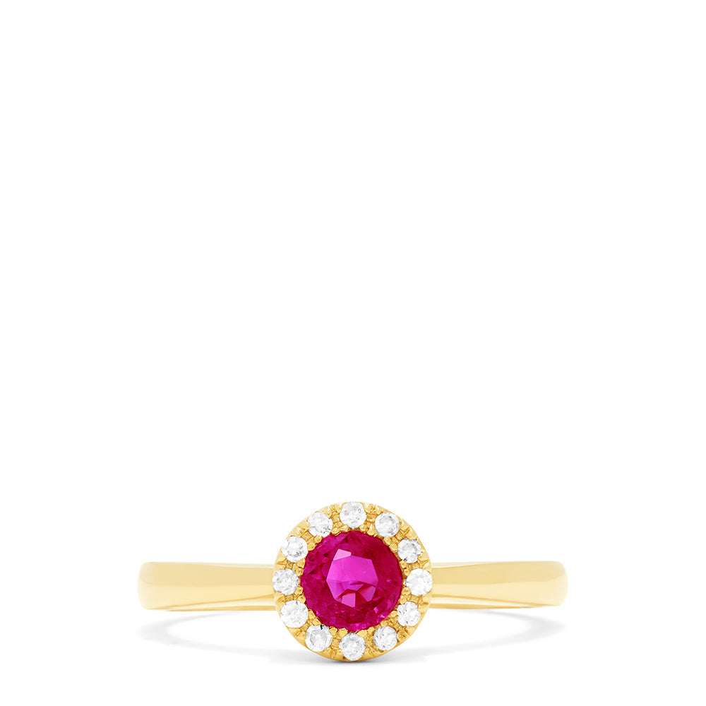 Ruby Royale 14K Yellow Gold Ruby and Diamond Ring, 0.52 TCW ...