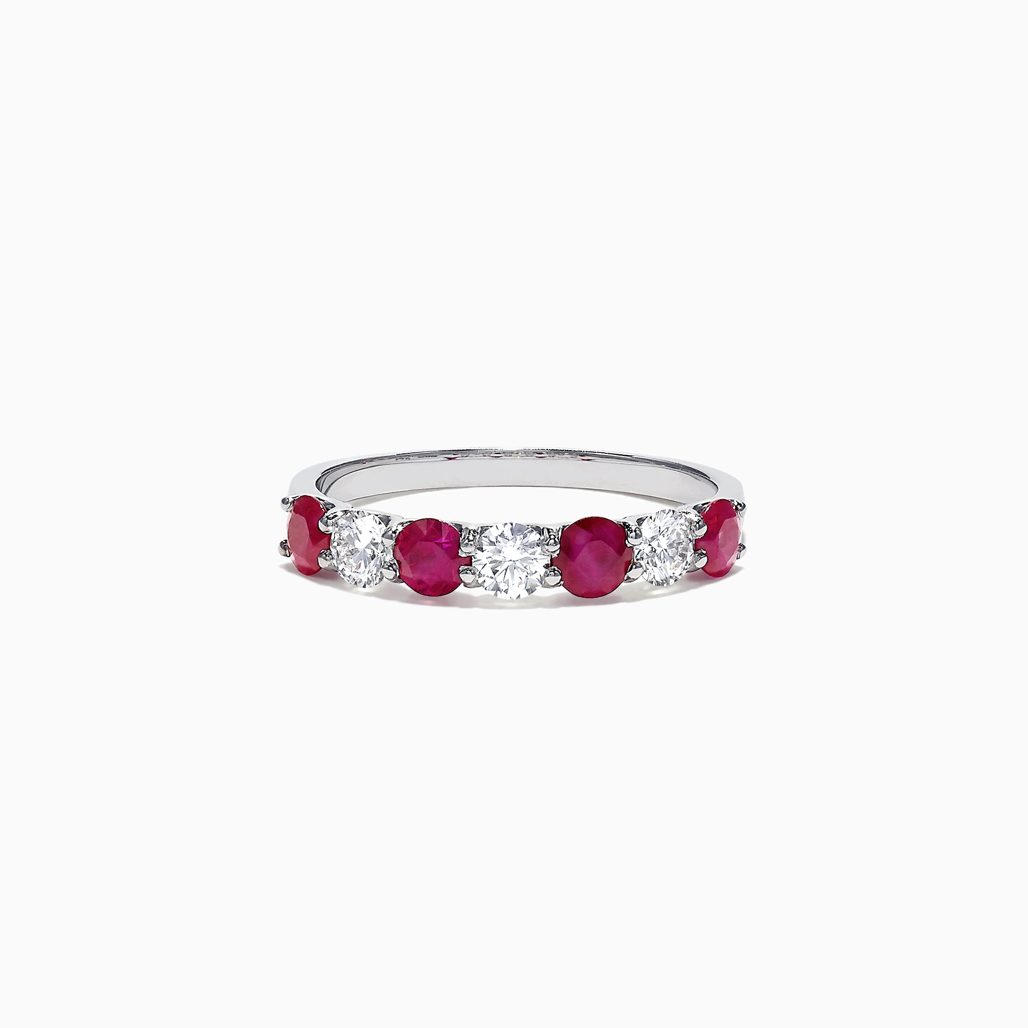 Ruby Royale 14K White Gold Ruby and Diamond Stacking Band, 1.39 TCW ...
