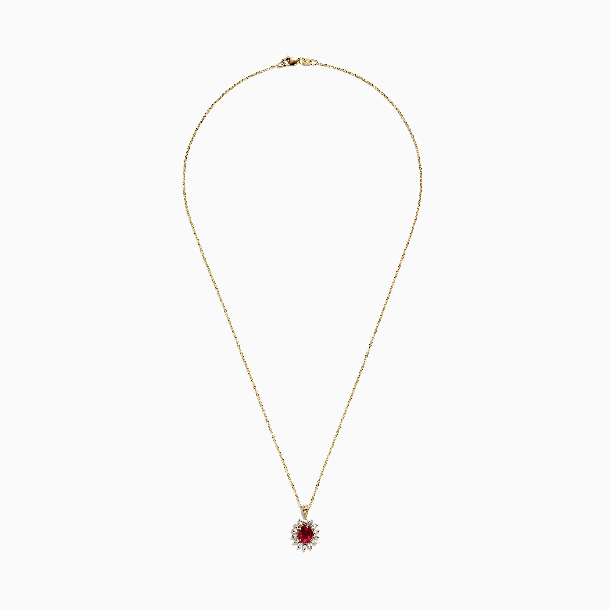 Ruby Royale 14K Yellow Gold Ruby and Diamond Pendant, 1.76 TCW ...