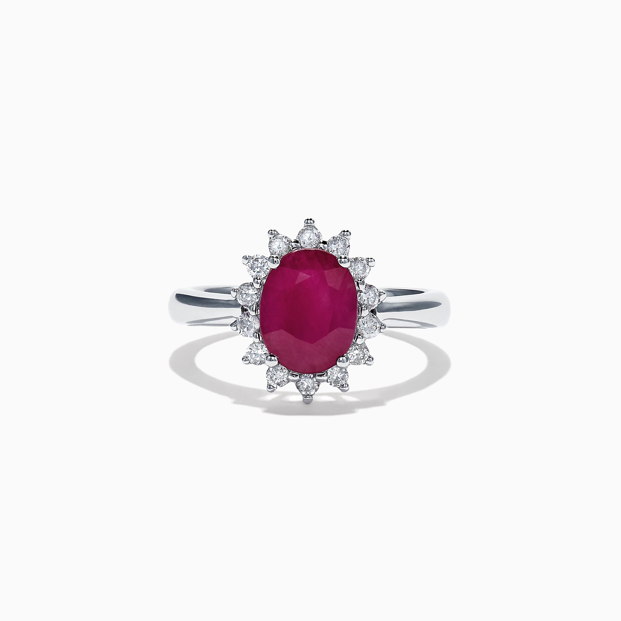 Ruby Royale 14K White Gold Princess Diana Halo Ruby Ring, 2.12 TCW – effyjewelry.com