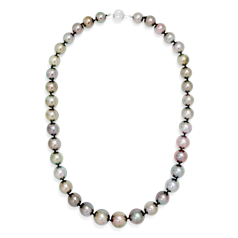 14K White Gold Cultured Tahitian Pearl 18.5" Necklace – effyjewelry.com