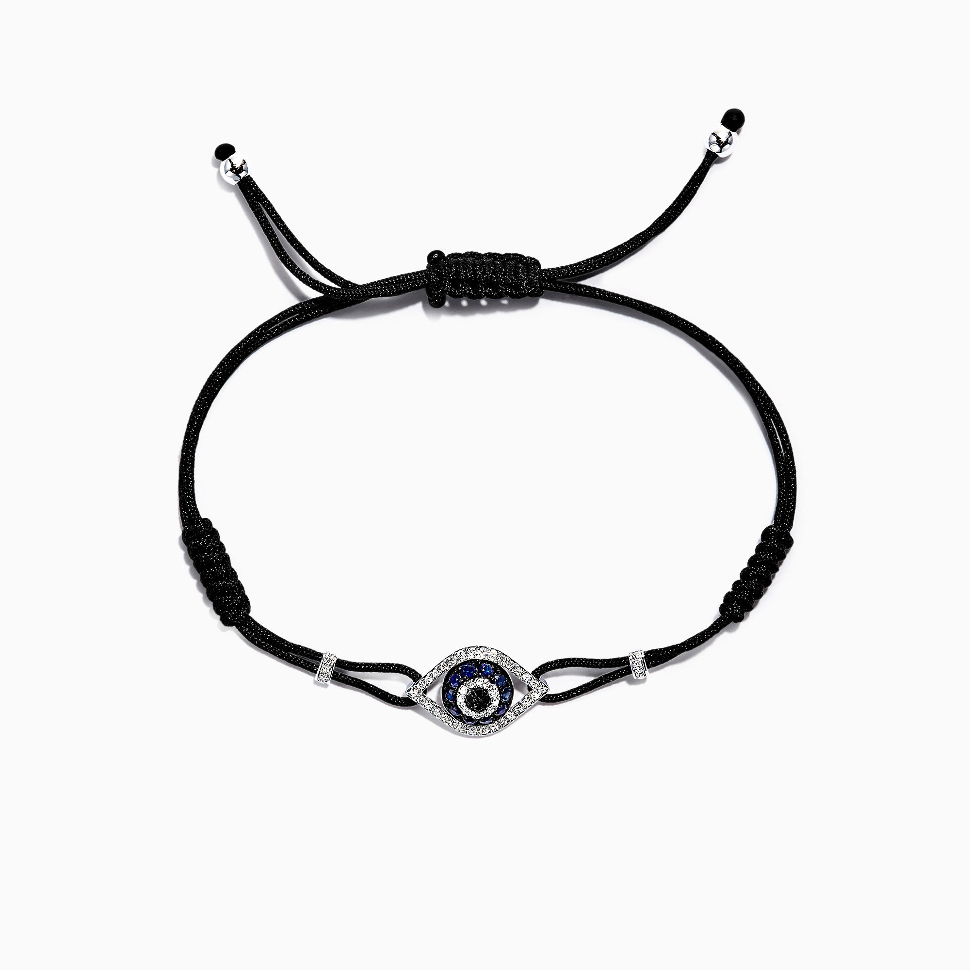 Novelty 14K Gold Sapphire & Diamond Evil Eye String Bracelet, 0.56 TW ...
