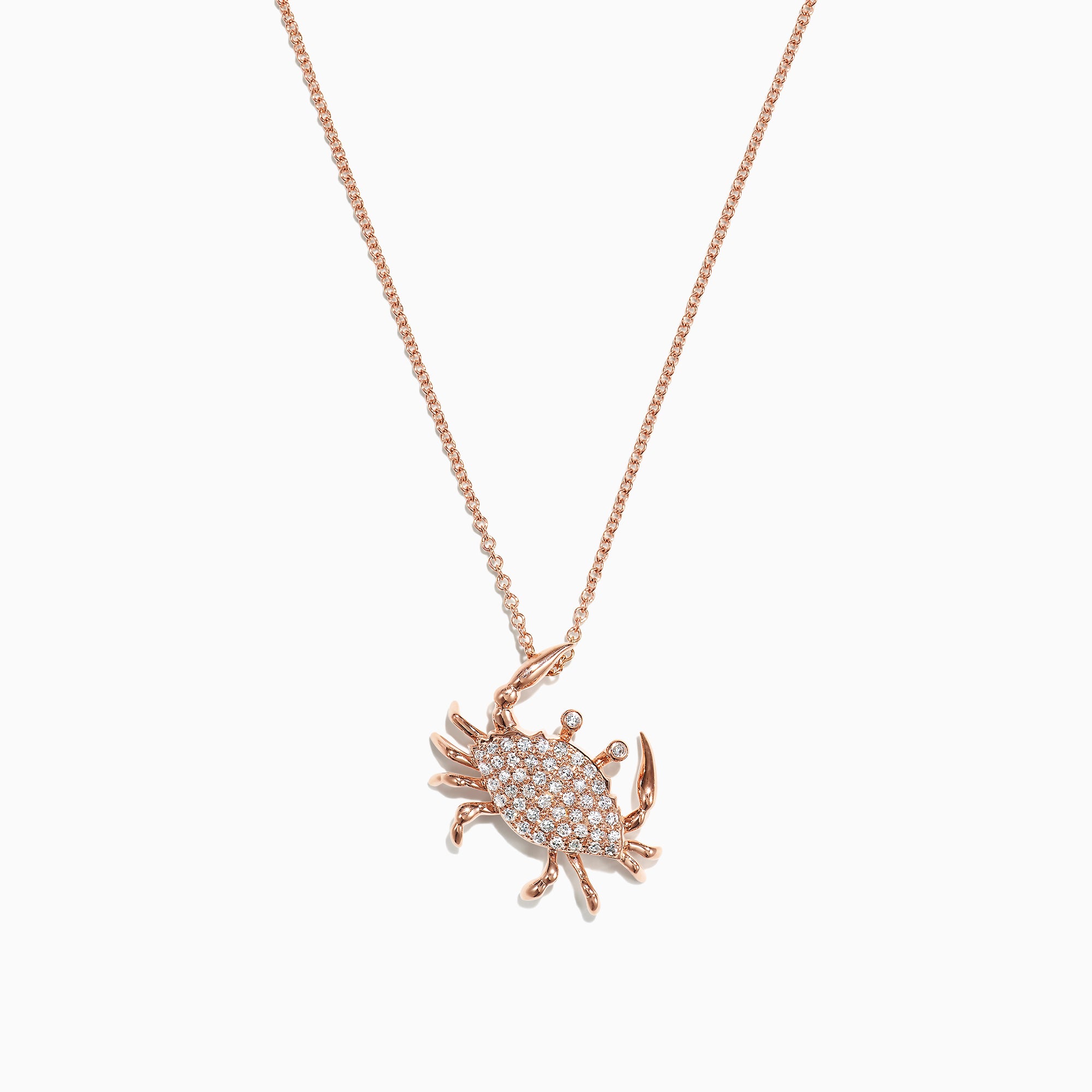 Seaside 14K Yellow Gold Pave Diamond Crab Pendant, 0.21 TCW ...