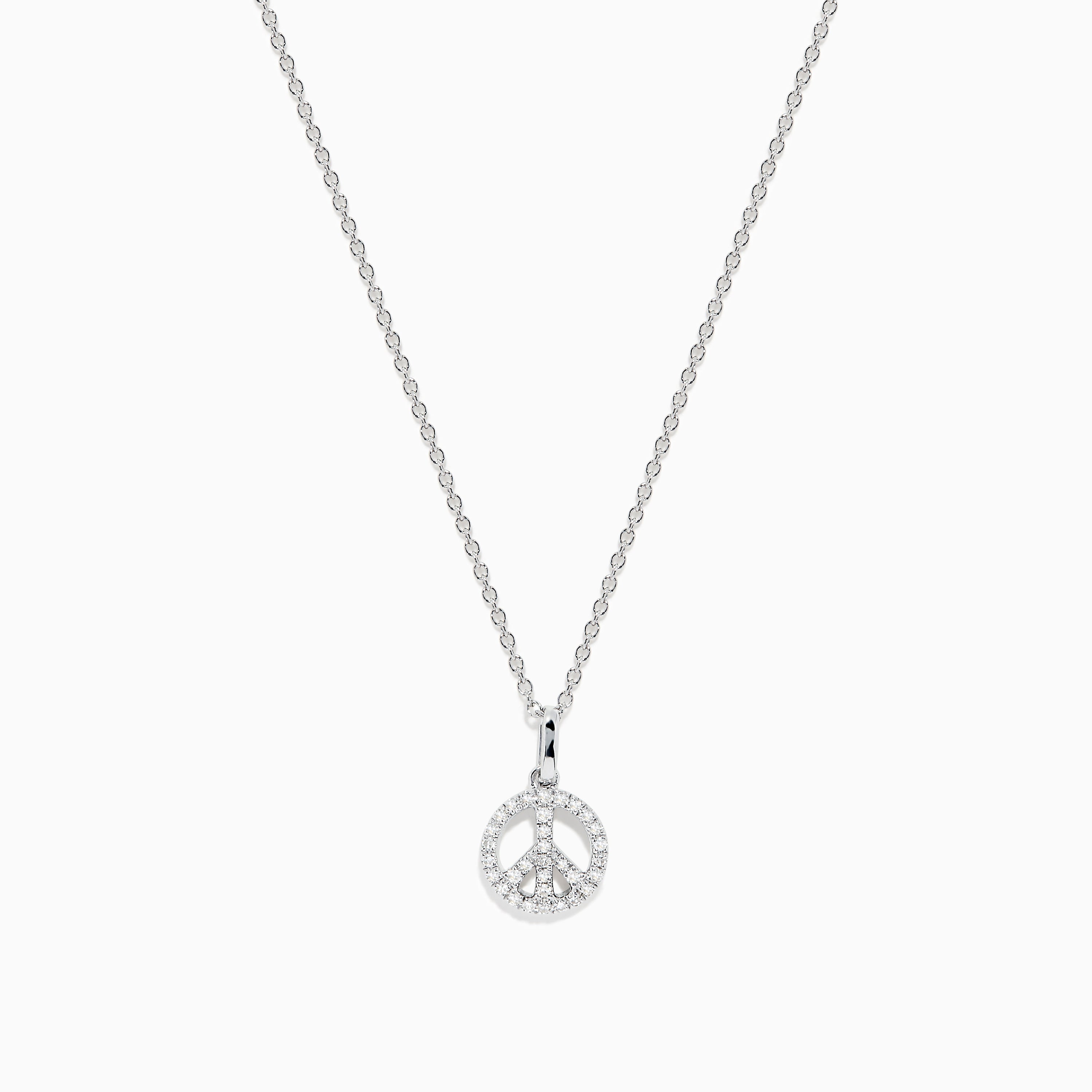 925 Sterling Silver Diamond Peace Sign Necklace – effyjewelry.com