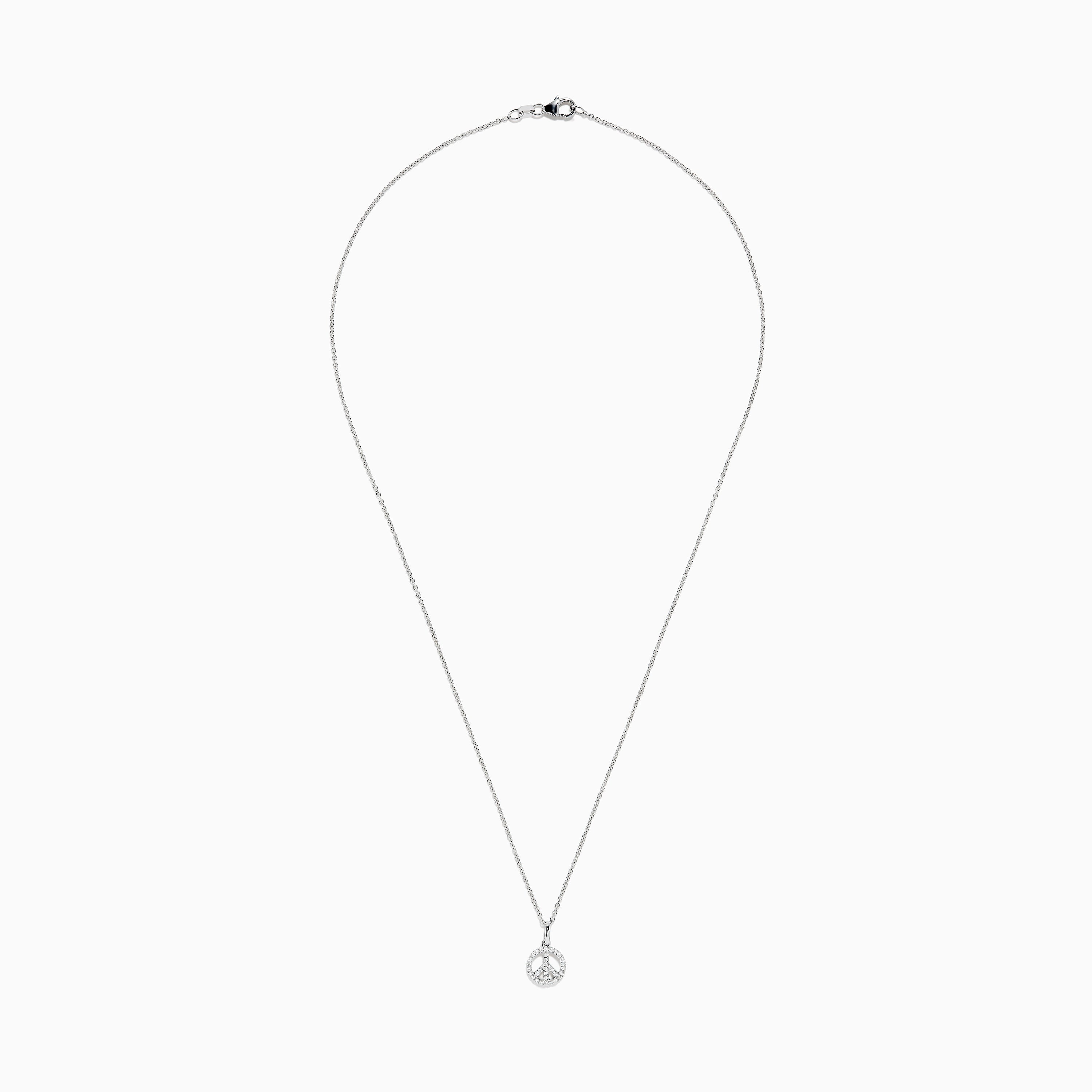 925 Sterling Silver Diamond Peace Sign Necklace – effyjewelry.com