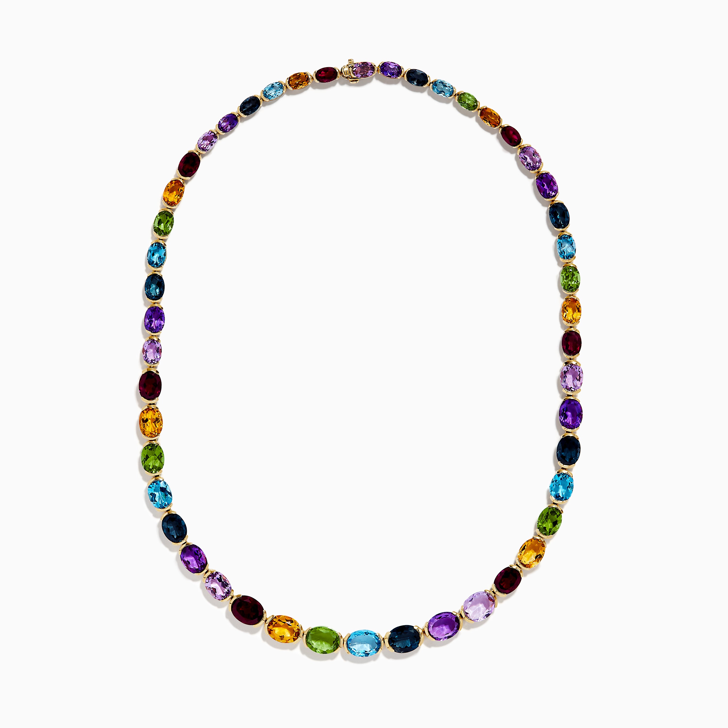 Mosaic 14K Yellow Gold Multi Gemstone Necklace – effyjewelry.com