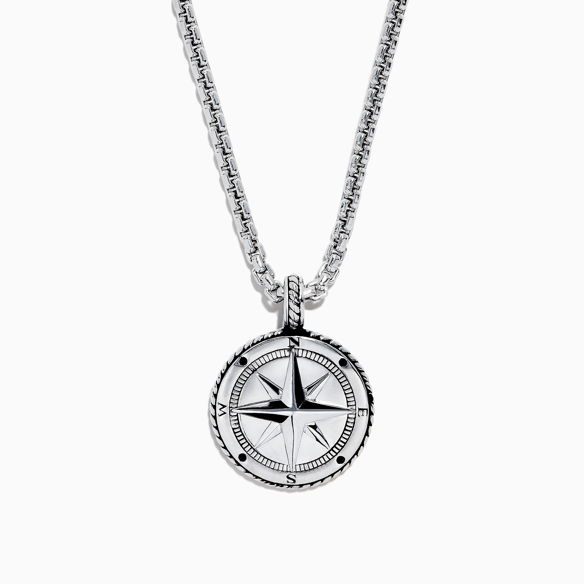 Men's Sterling Silver Compass Pendant – effyjewelry.com
