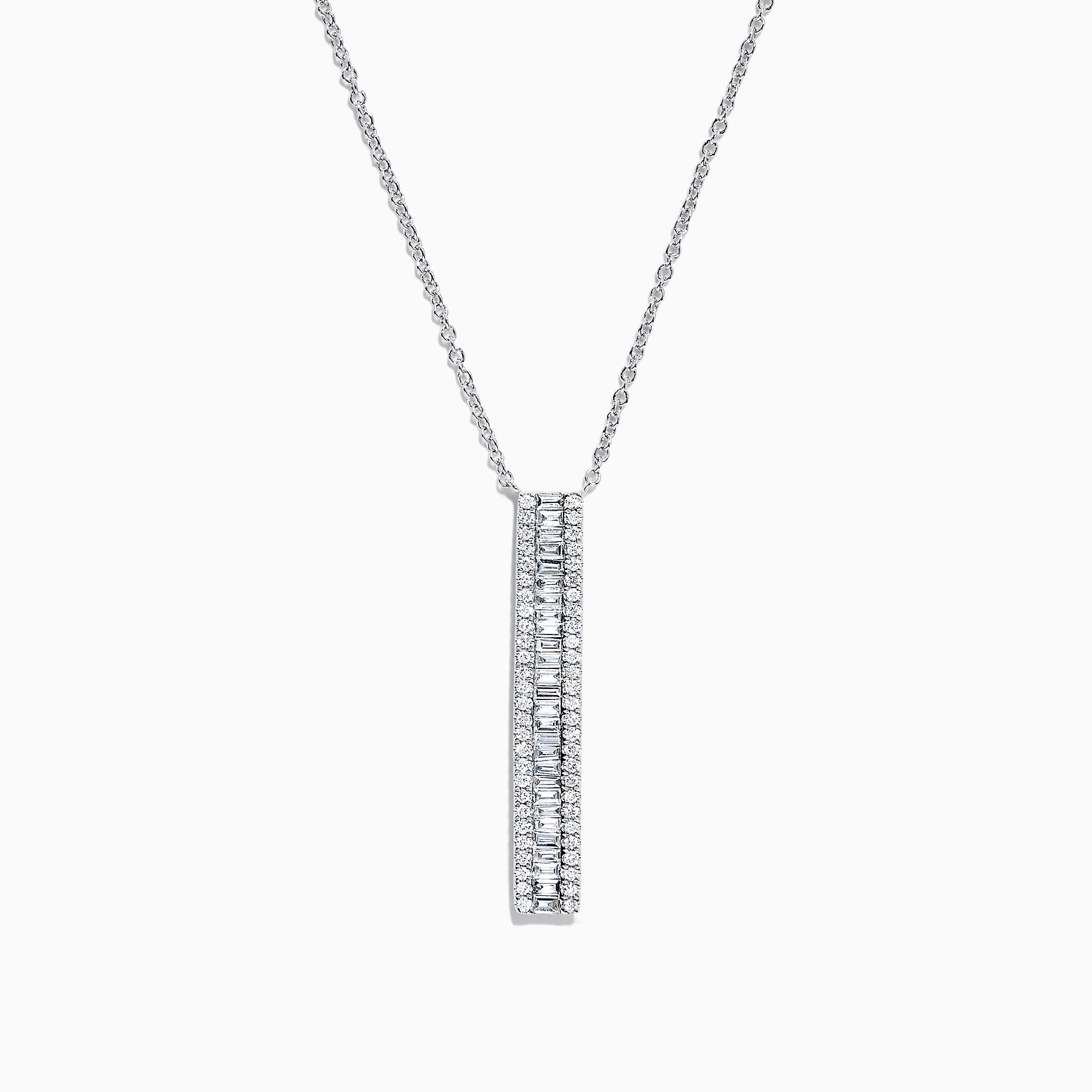 Classique 14K White Gold Diamond Vertical Necklace, 0.61 TCW ...