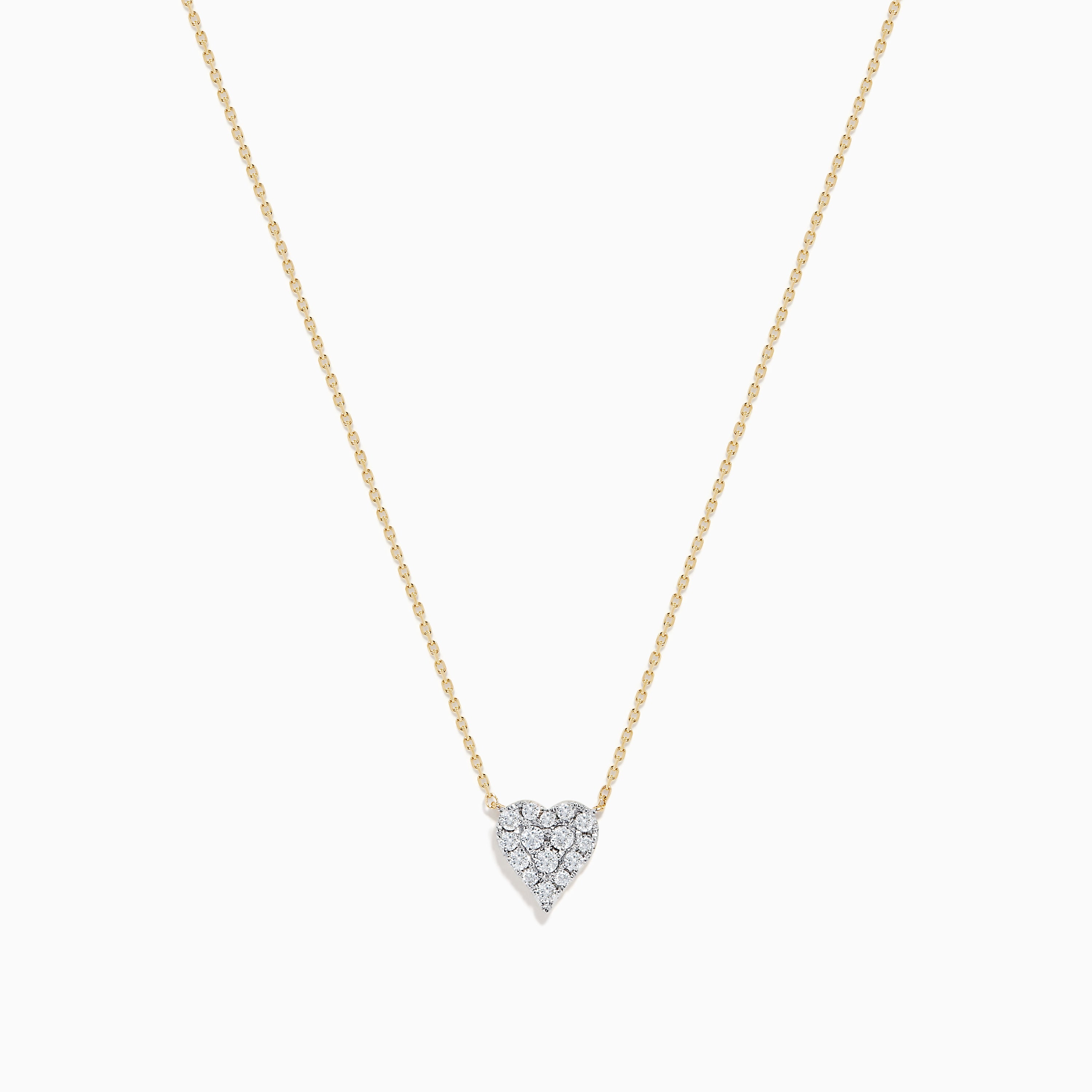 14K Yellow Gold Diamond Heart Necklace – effyjewelry.com