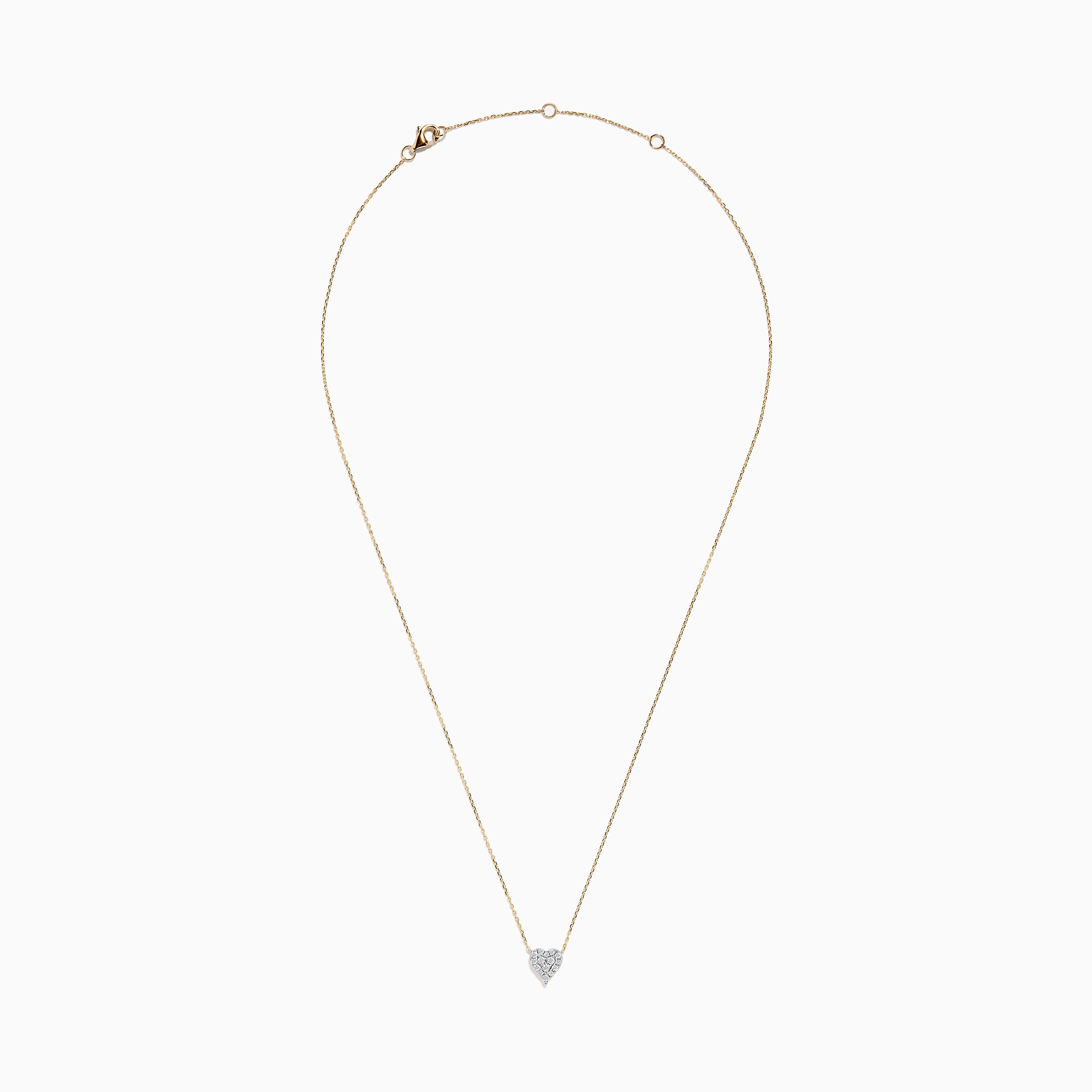 14K Yellow Gold Diamond Heart Necklace – effyjewelry.com