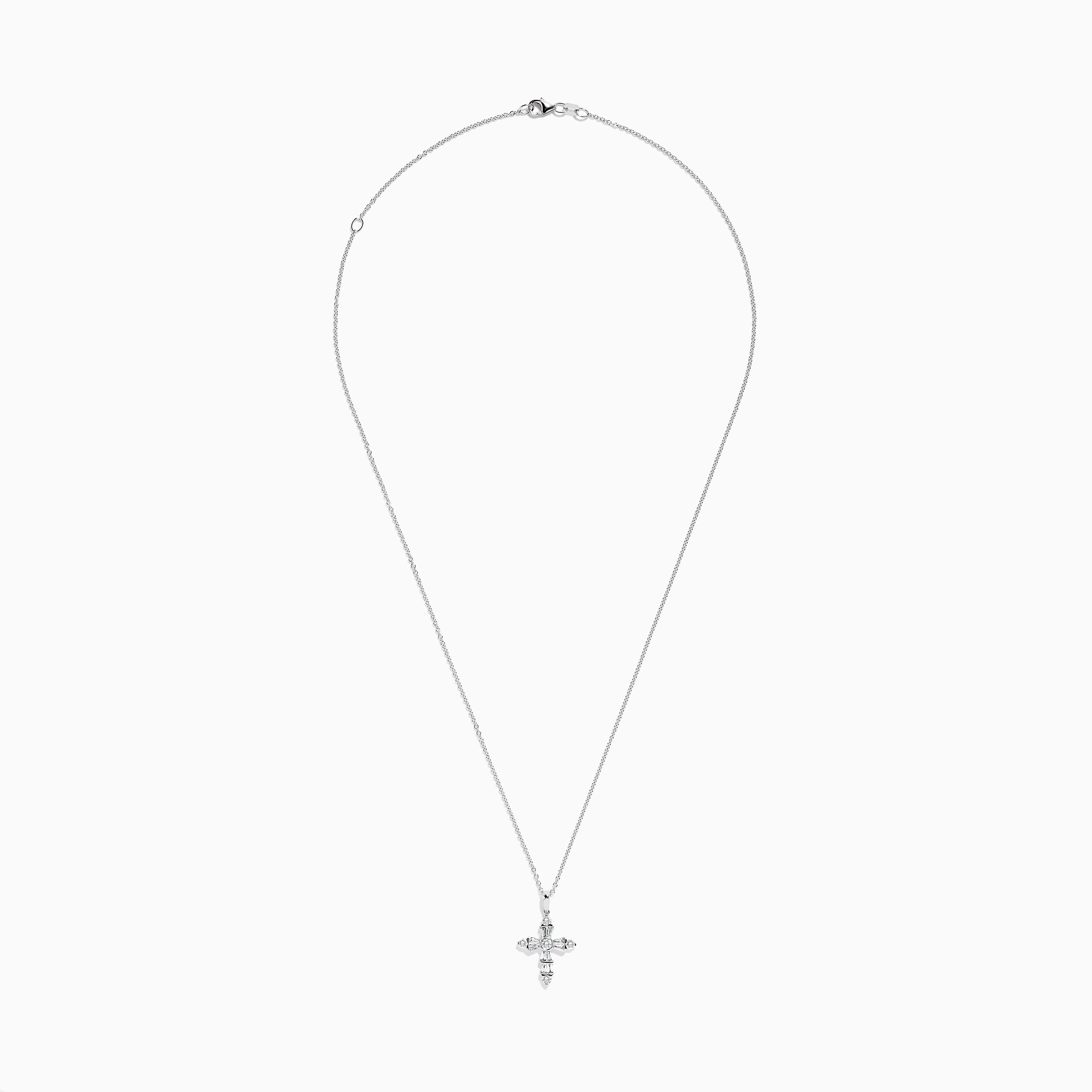 Pave Classica 14K White Gold Diamond Cross Pendant – effyjewelry.com