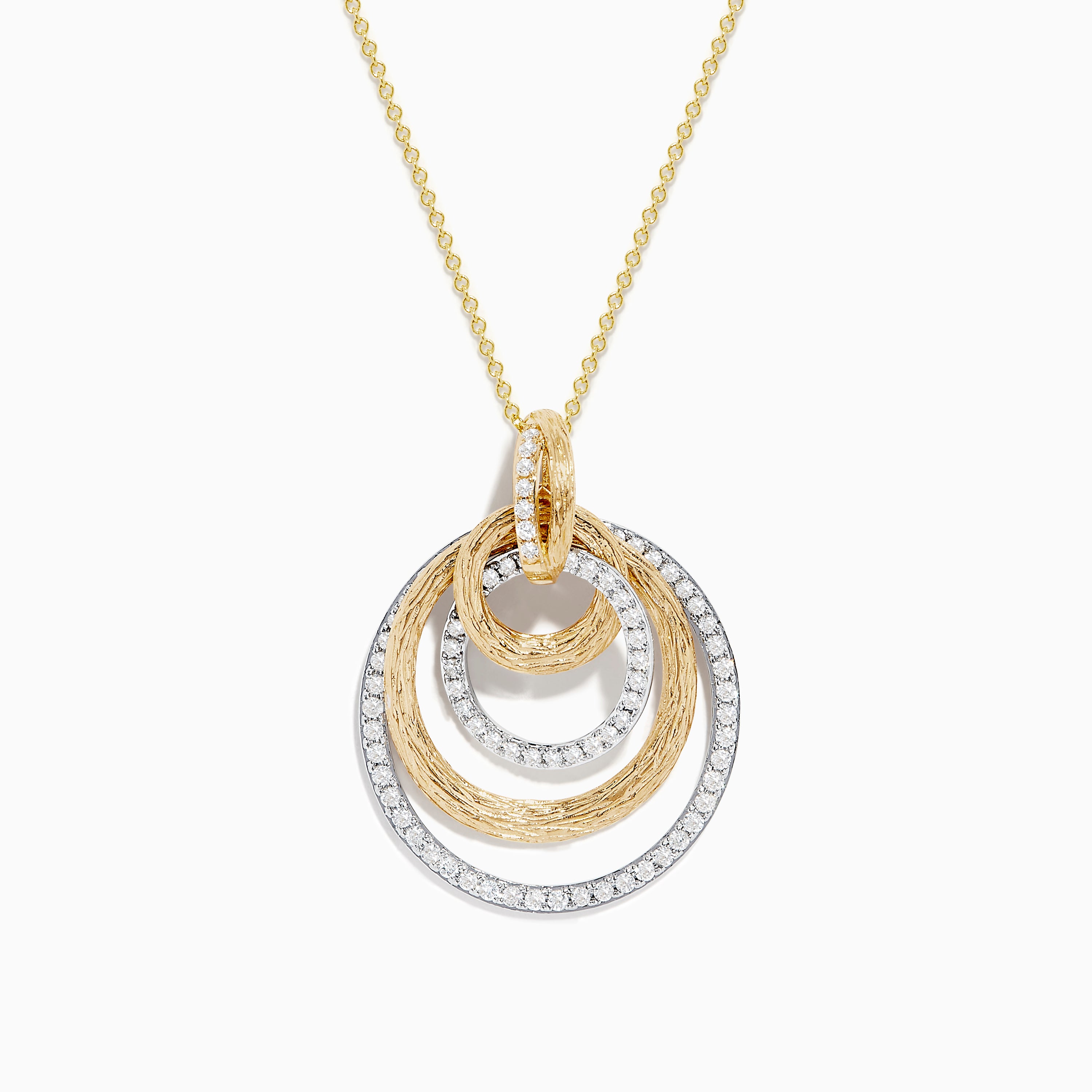 Duo 14K Two-Tone Gold Diamond Crossover Pendant – effyjewelry.com