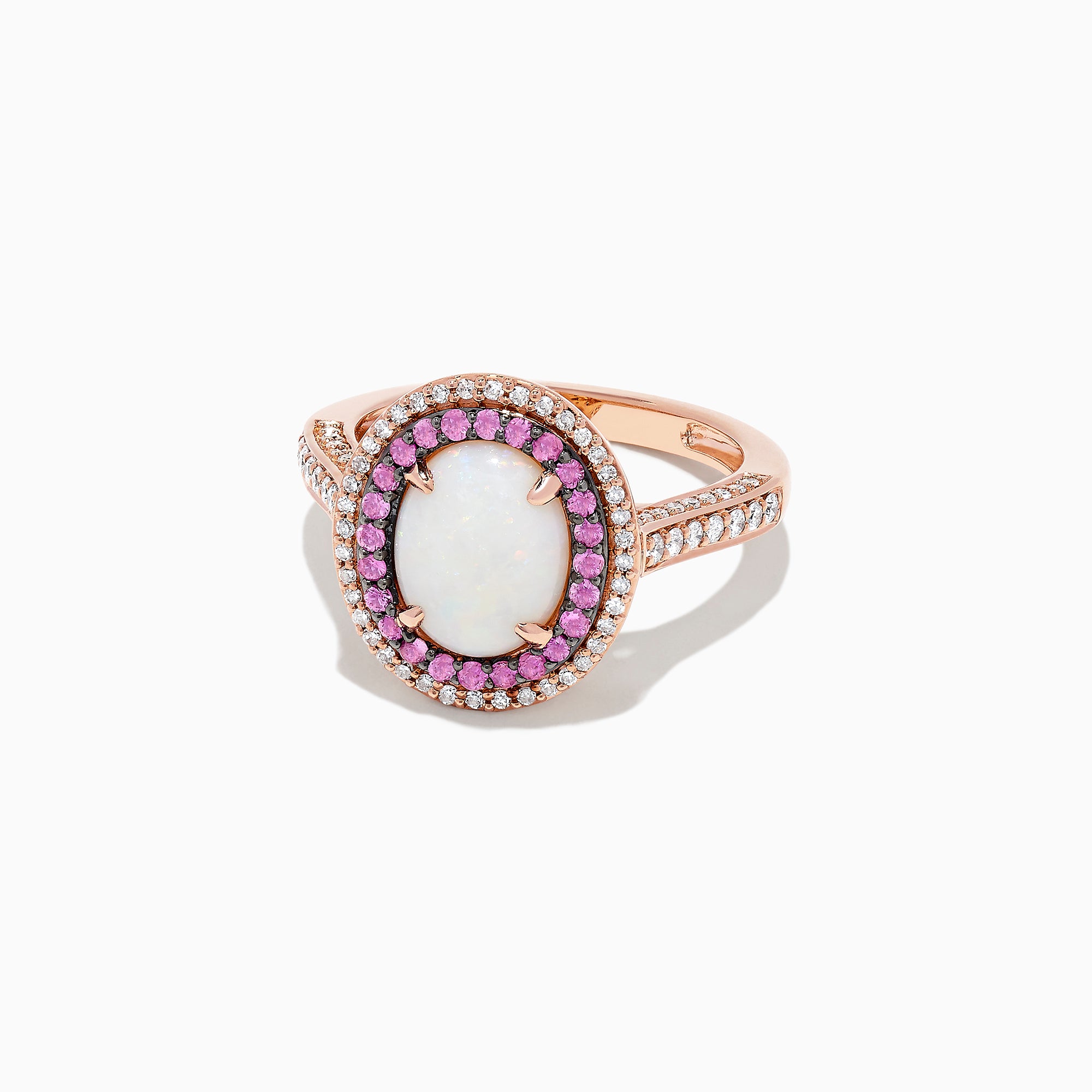 Effy 14K Rose Gold Opal, Pink Sapphire and Diamond Ring, 2.20 TCW ...