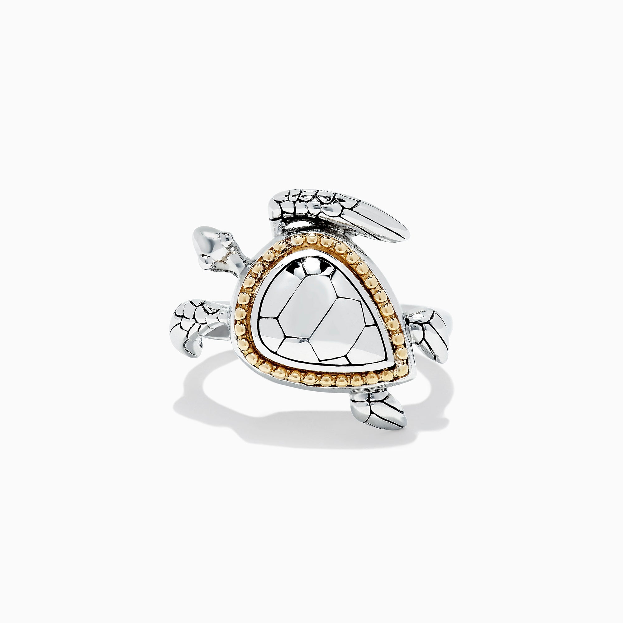 Seaside Sterling Silver and 18K Gold Turtle Ring – effyjewelry.com