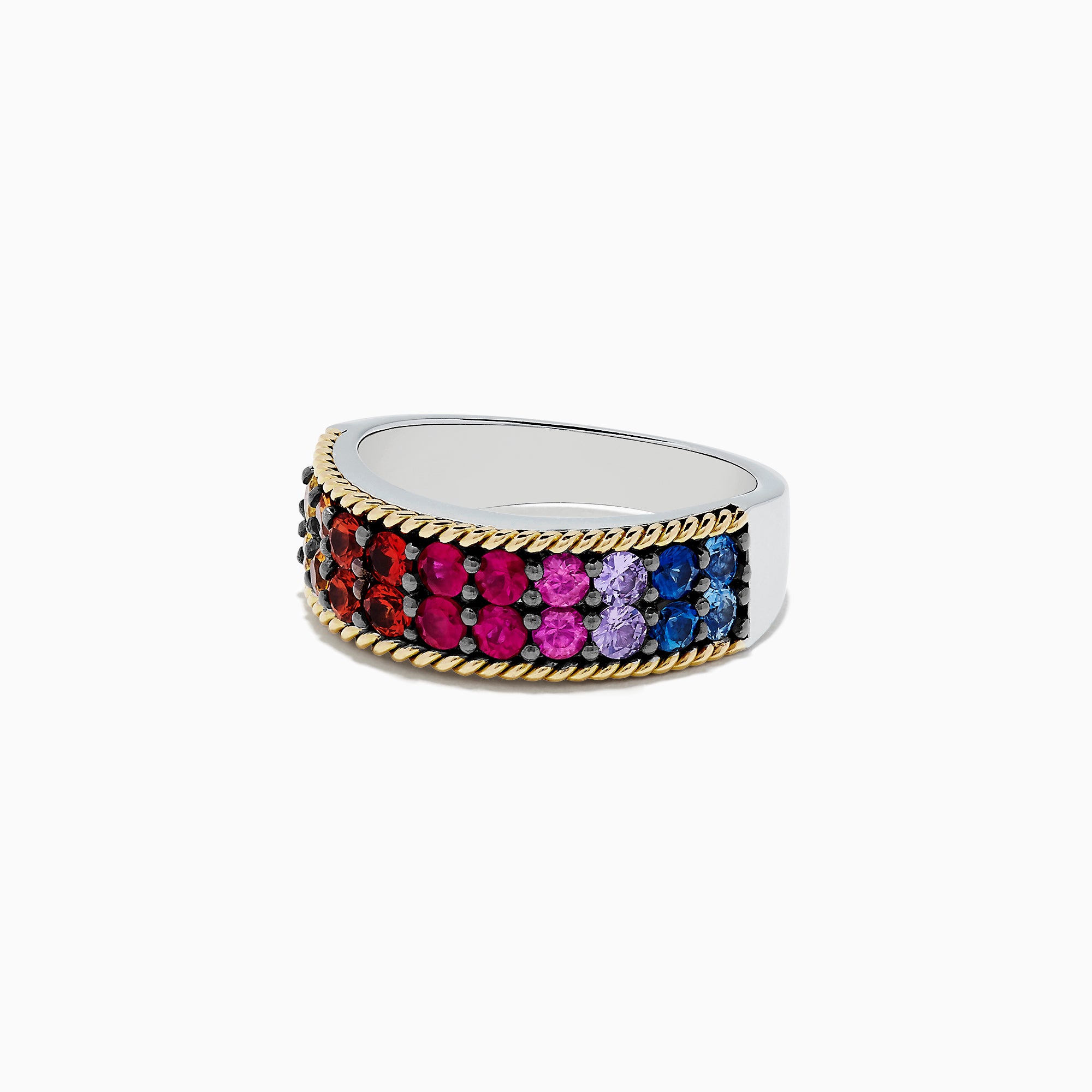 Mosaic Sterling Silver & 18K Gold Multi Sapphire Ring, 1.70 TCW ...