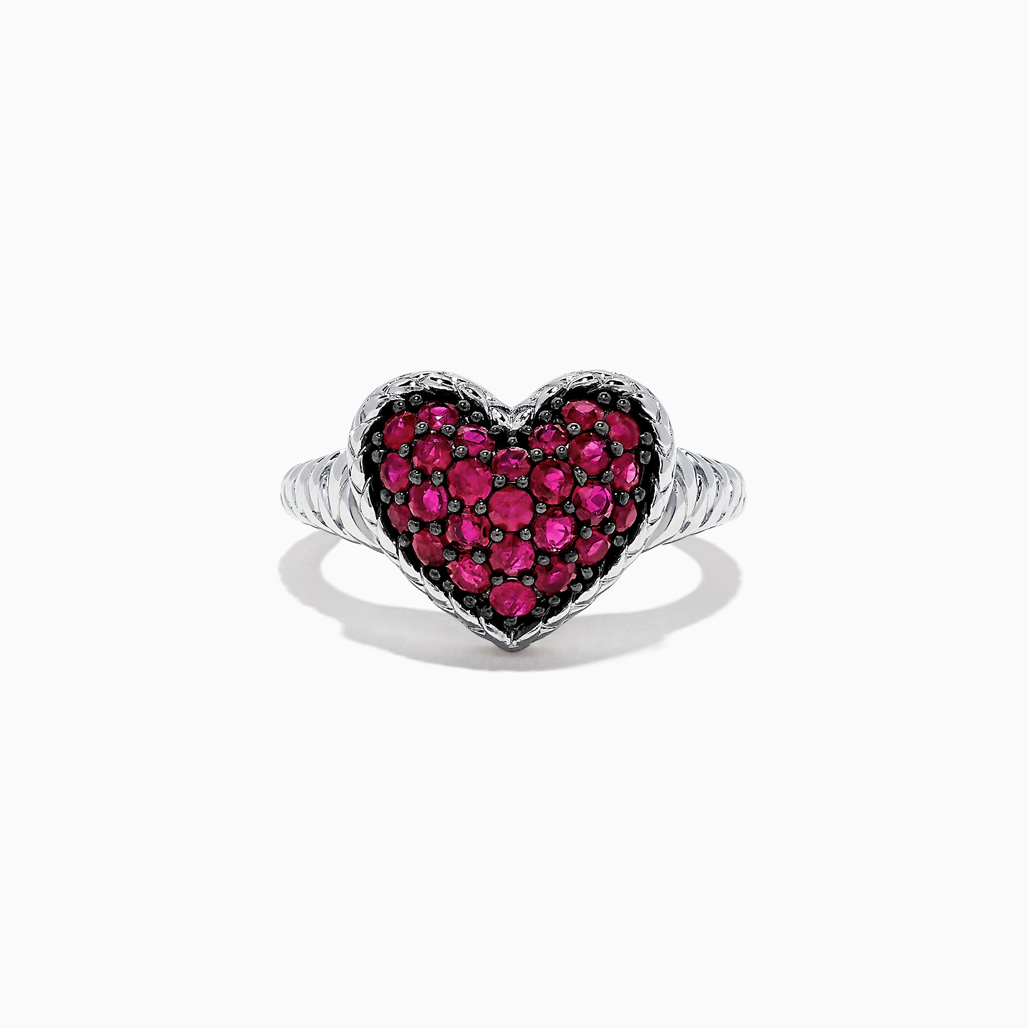 925 Sterling Silver Ruby Heart Ring, 1.02 TCW – effyjewelry.com