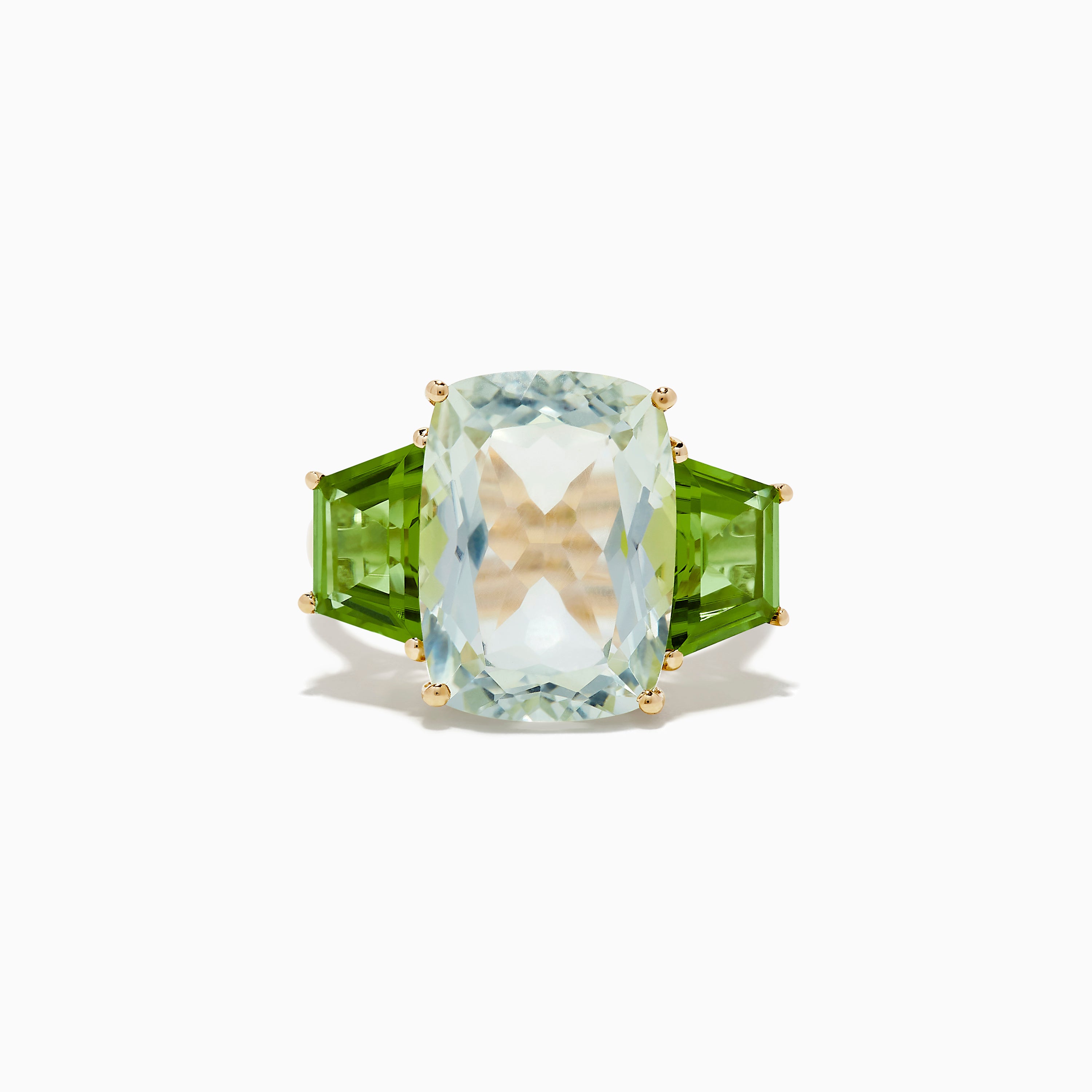 14K Yellow Gold Green Amethyst and Peridot Ring – effyjewelry.com
