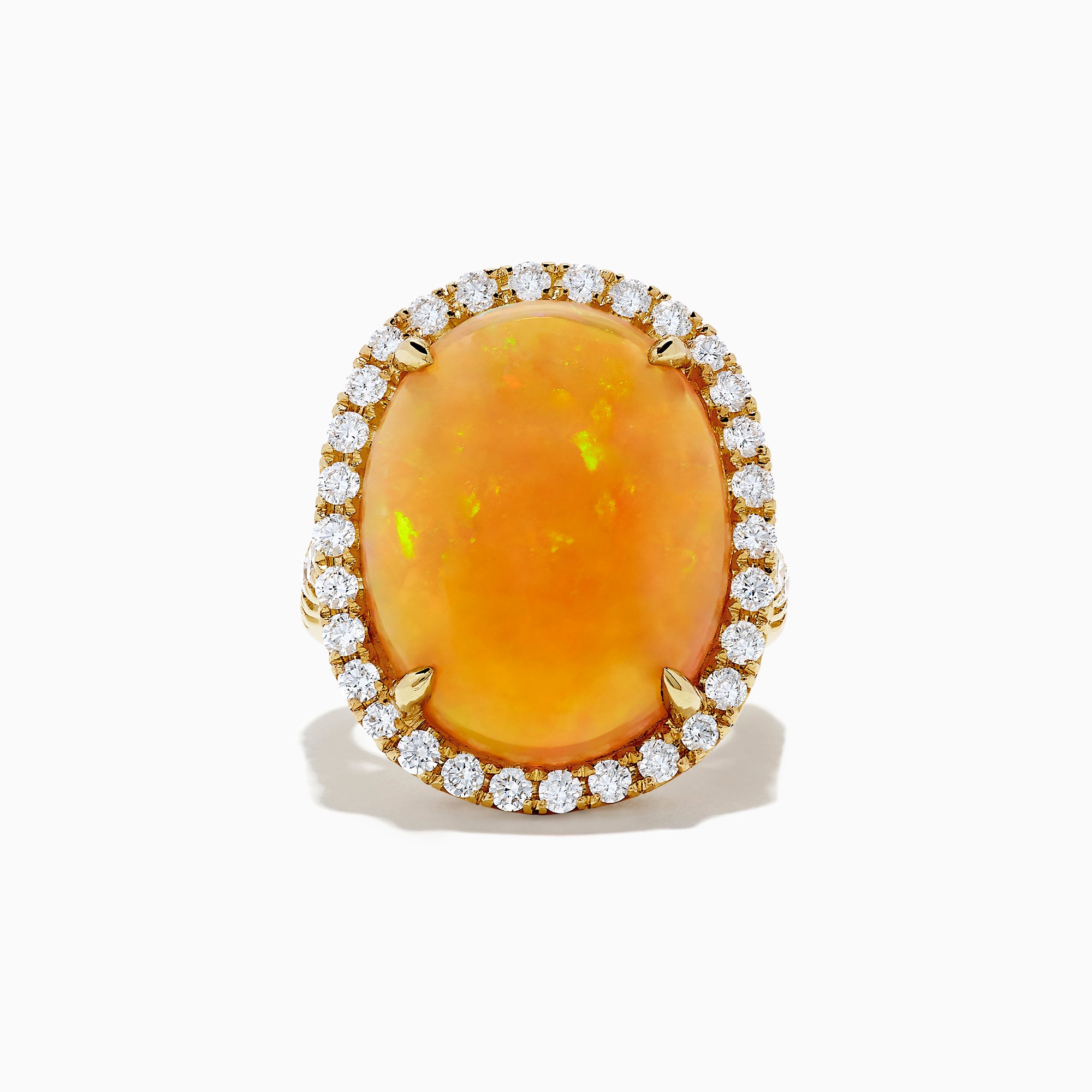 18K Yellow Gold Opal and Diamond Cocktail Ring, 15.85 TCW – effyjewelry.com