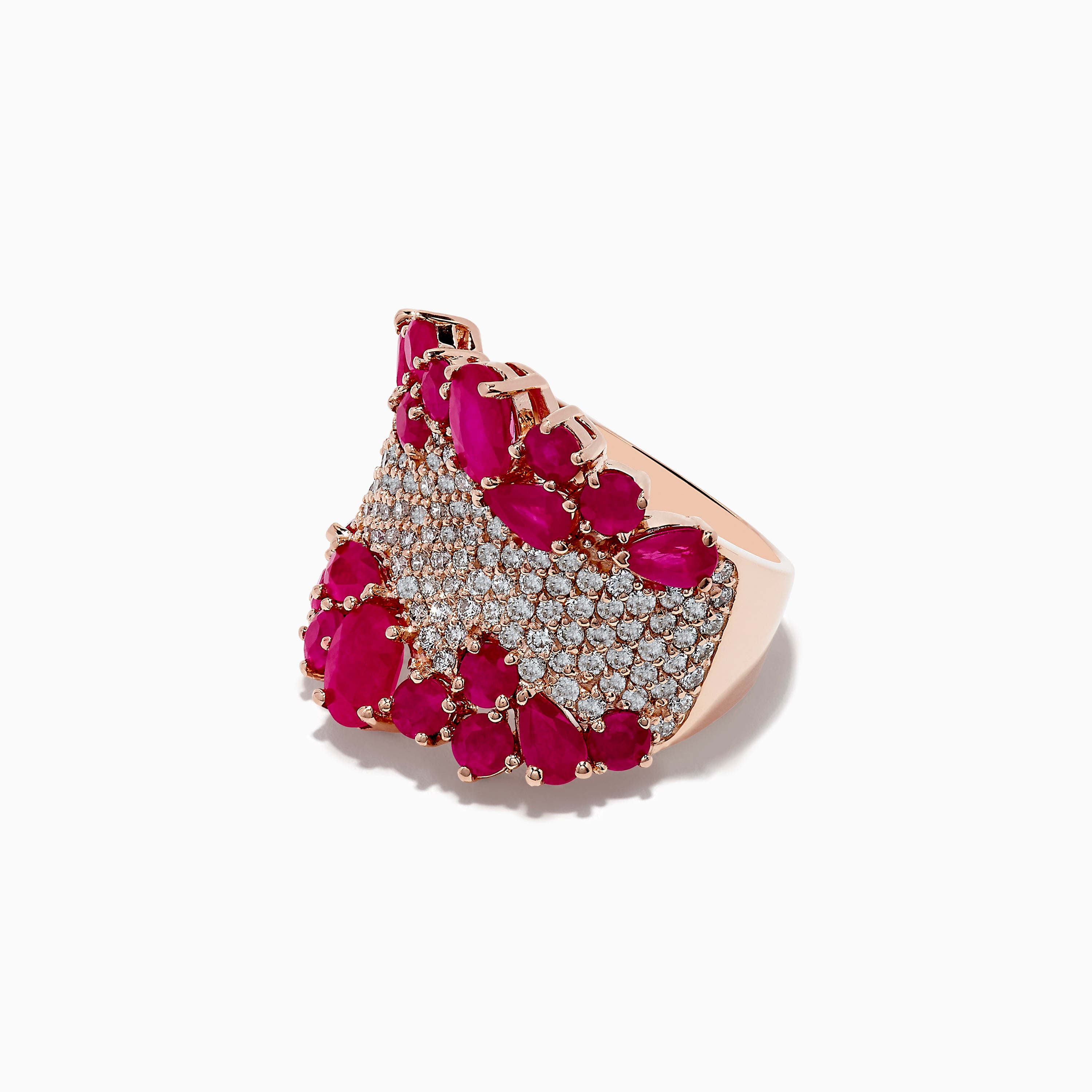 Ruby Royale 14K Rose Gold Ruby and Diamond Cocktail Ring – effyjewelry.com