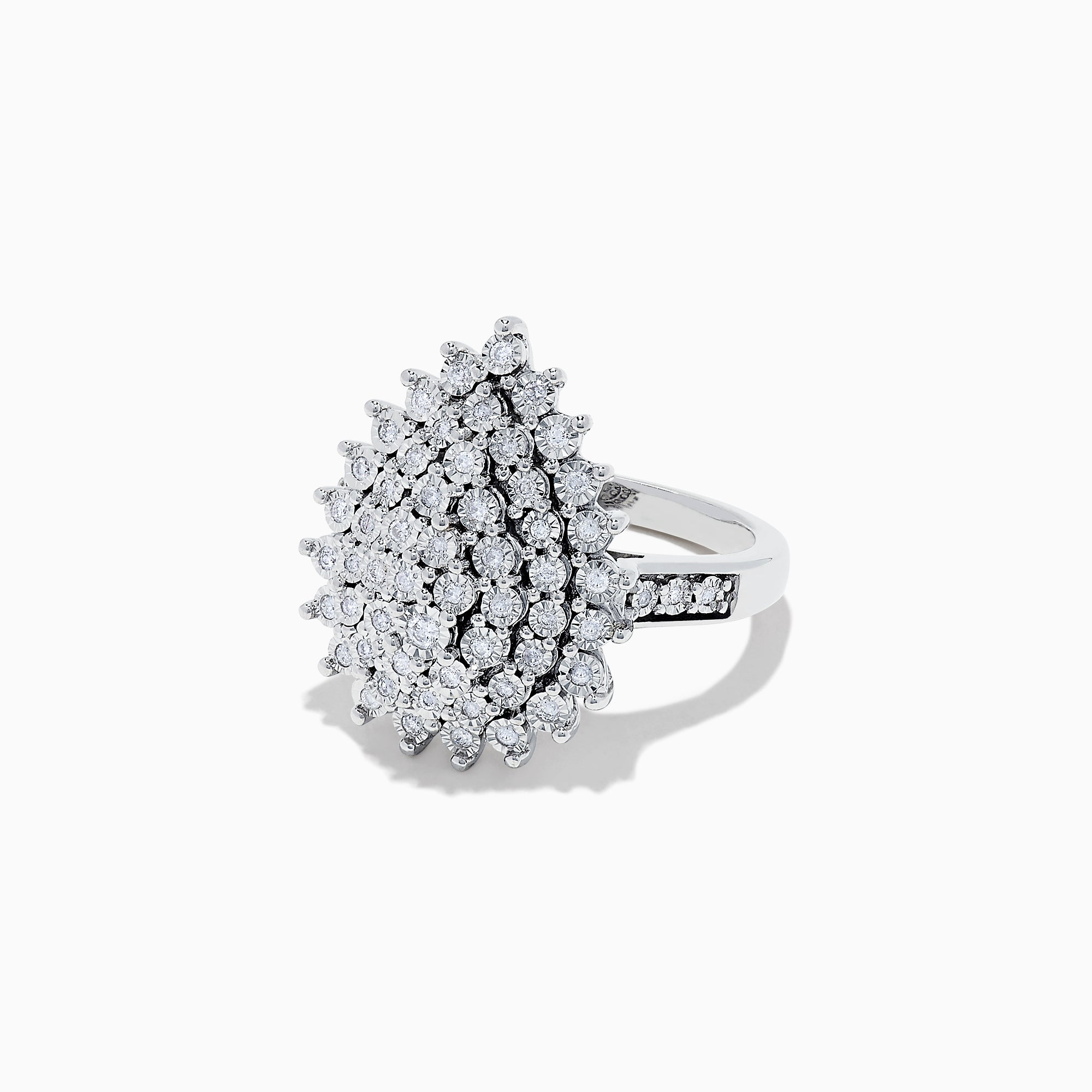 925 Sterling Silver Diamond Cluster Ring, 0.28 TCW – effyjewelry.com