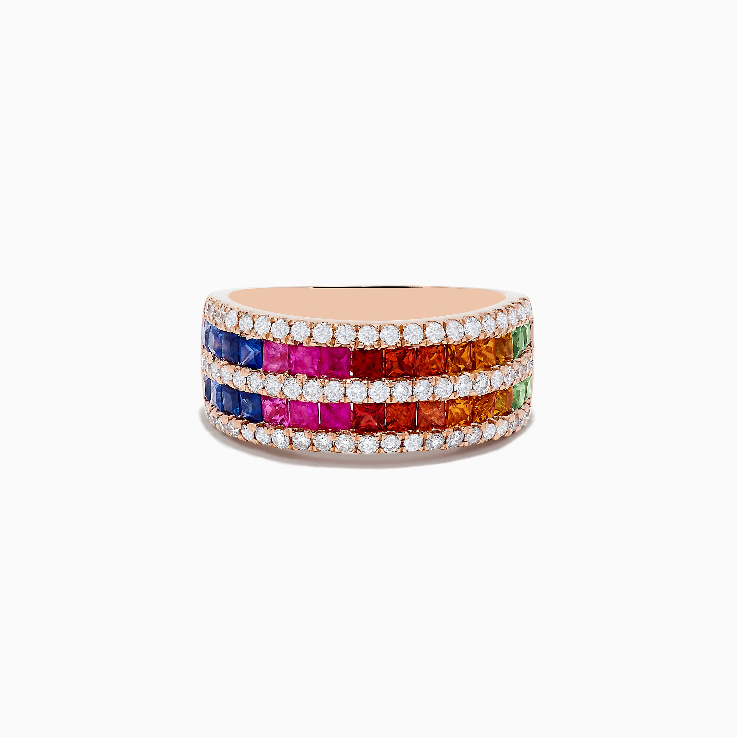 14K Rose Gold Multi Sapphire and Diamond Ring – effyjewelry.com