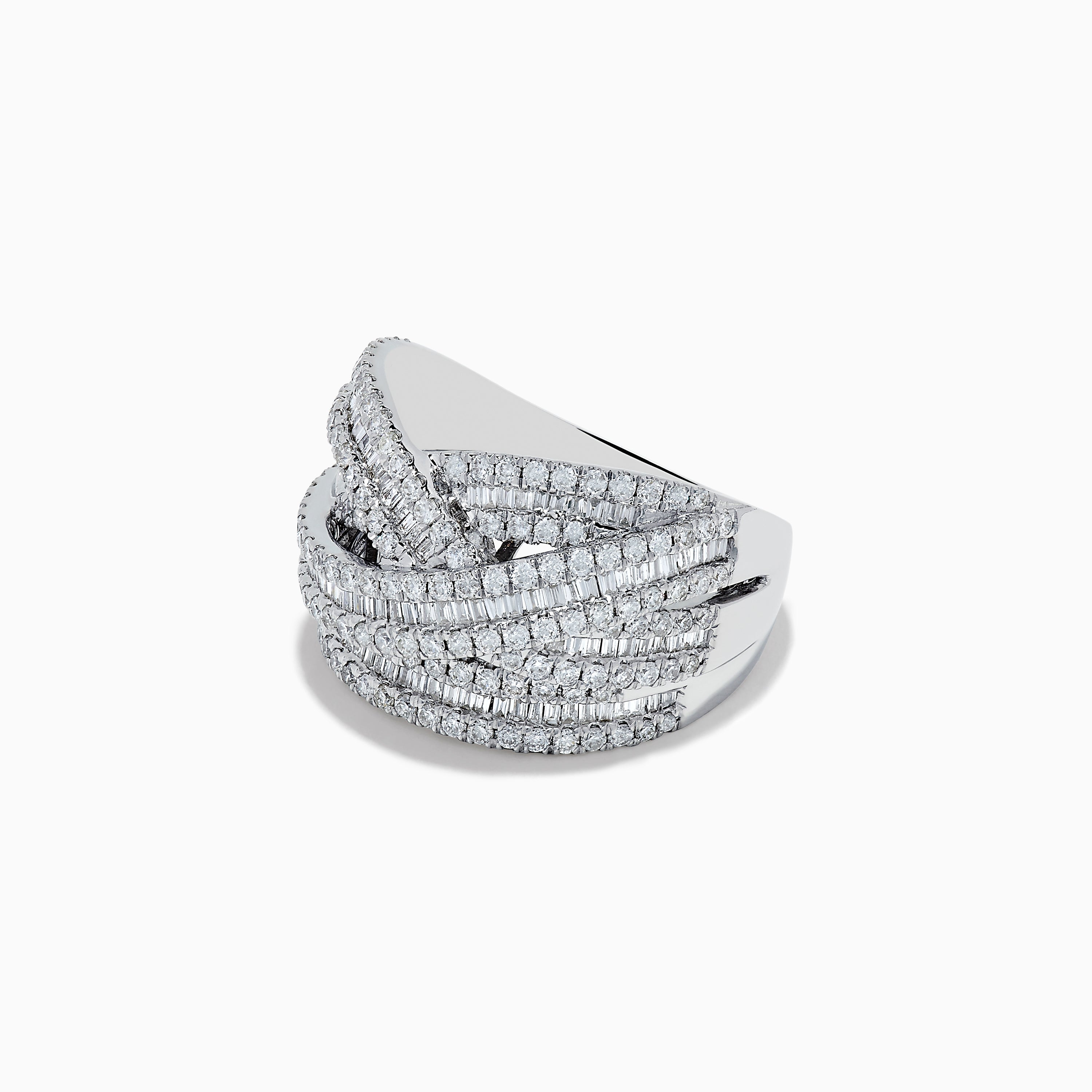 Classique 14K White Gold Diamond Crossover Ring – effyjewelry.com