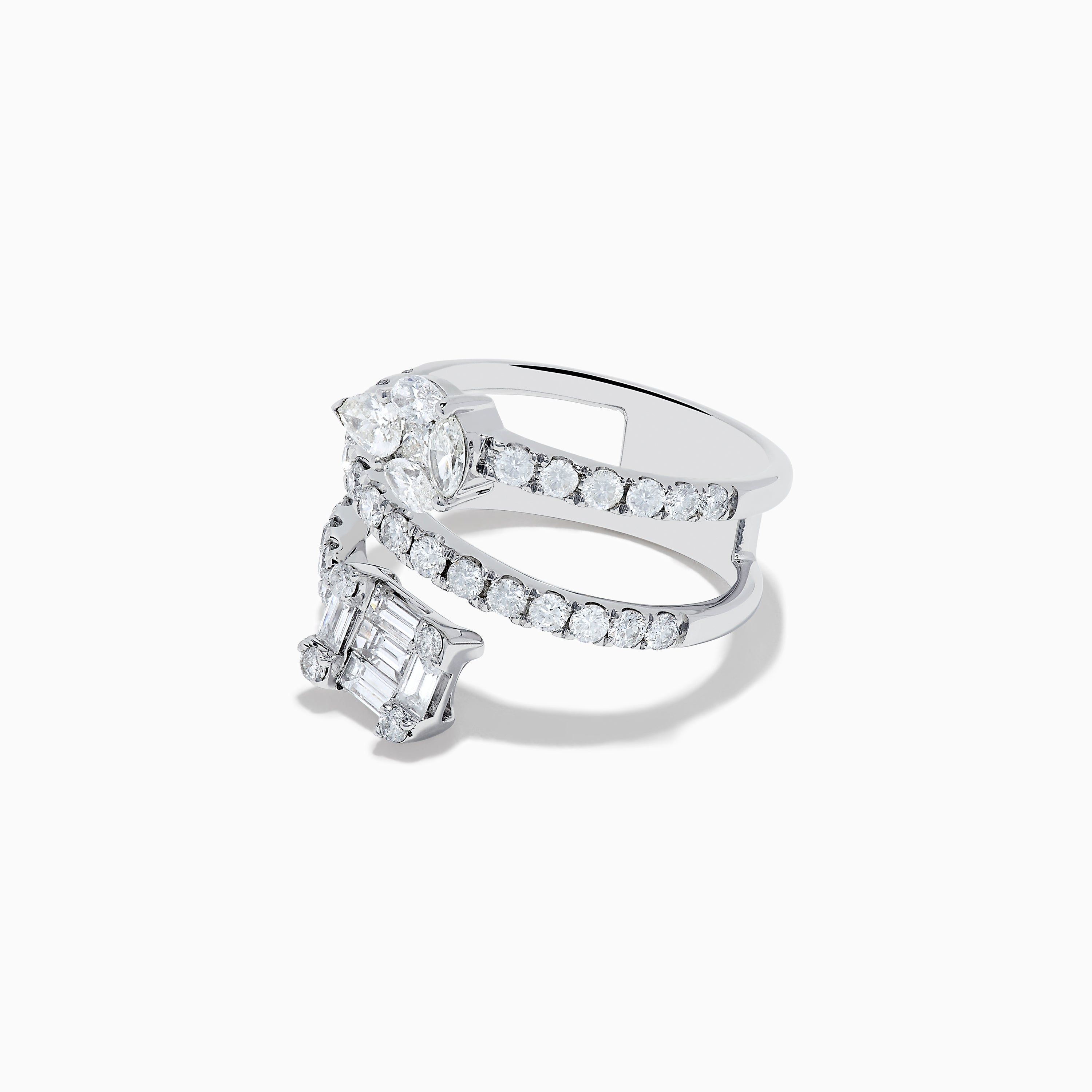 14K White Gold Diamond Spiral Ring – effyjewelry.com