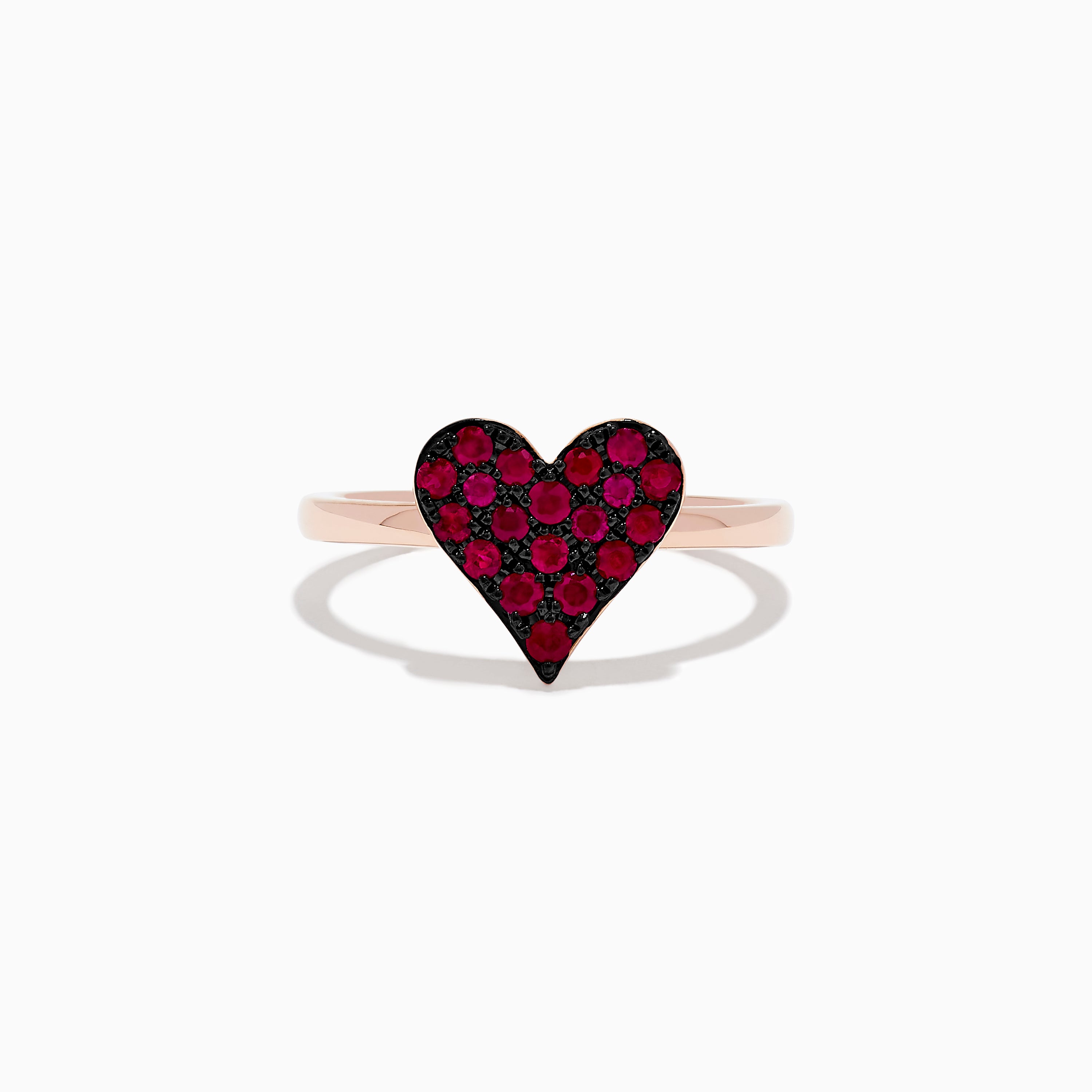 14K Rose Gold Ruby Heart Ring – effyjewelry.com