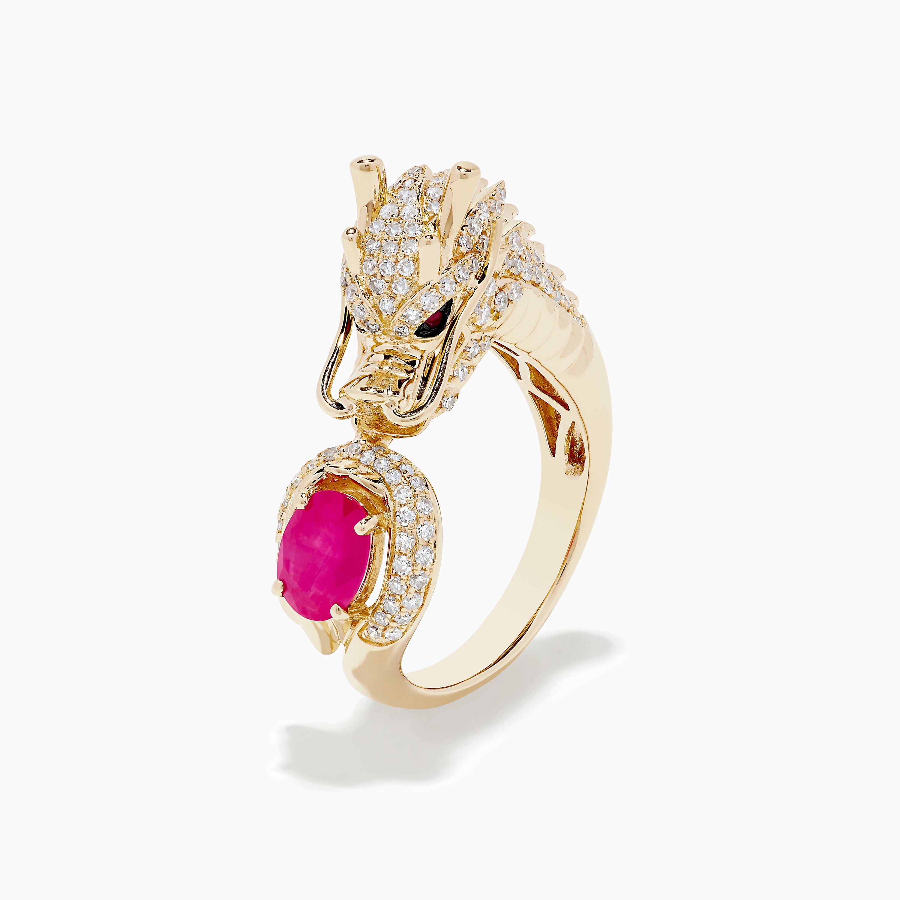 Safari 14K Yellow Gold Ruby and Diamond Dragon Ring – effyjewelry.com