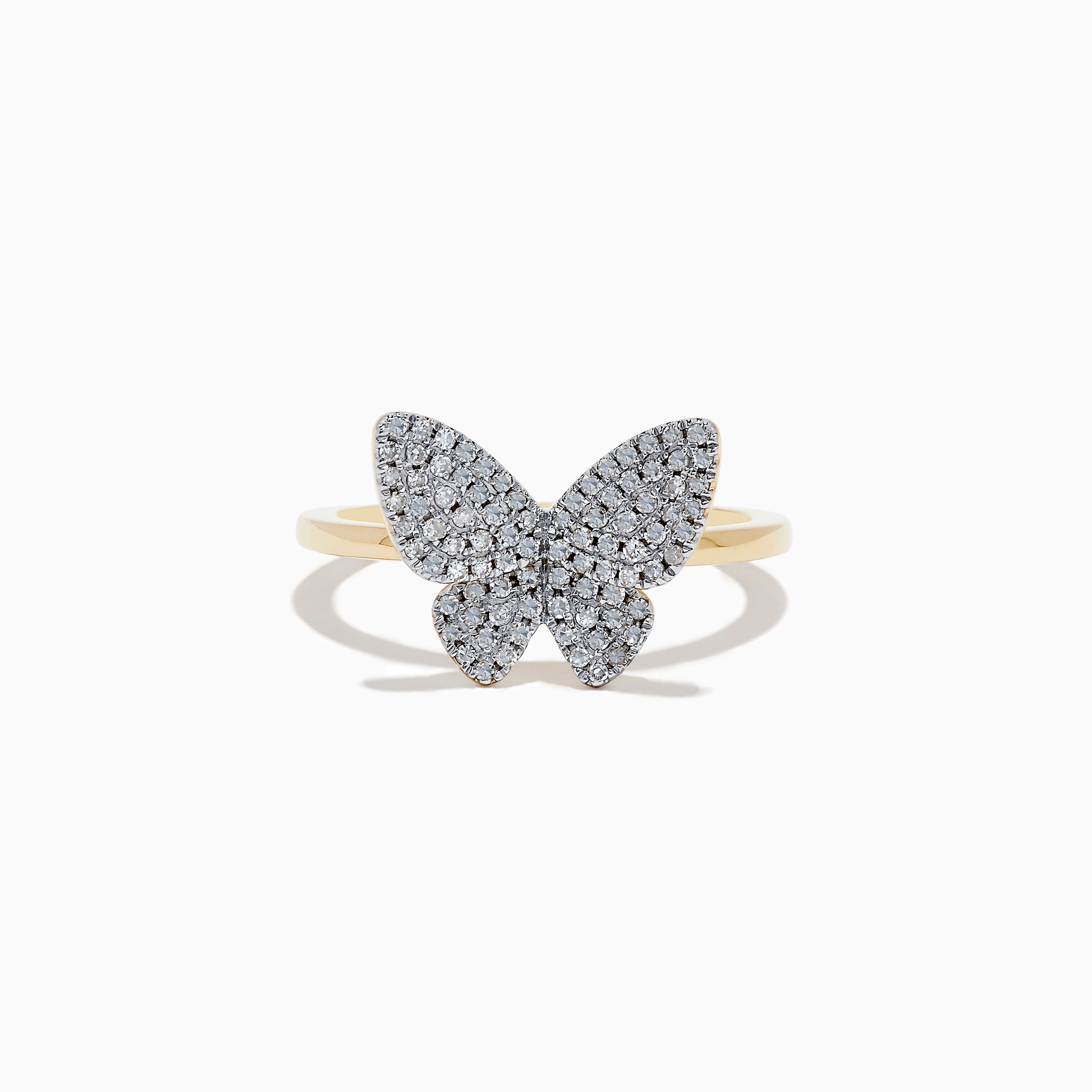 Nature 14K Yellow Gold Diamond Butterfly Ring – effyjewelry.com