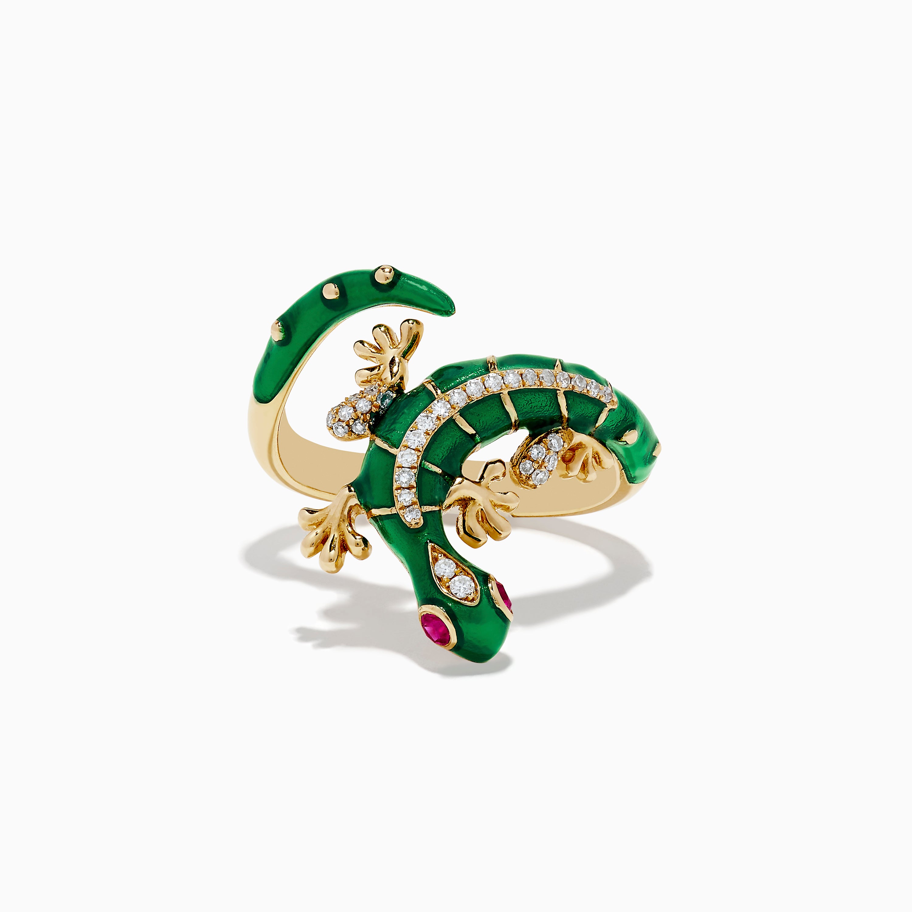 Safari 14K Yellow Gold Ruby and Diamond Lizard Ring – effyjewelry.com